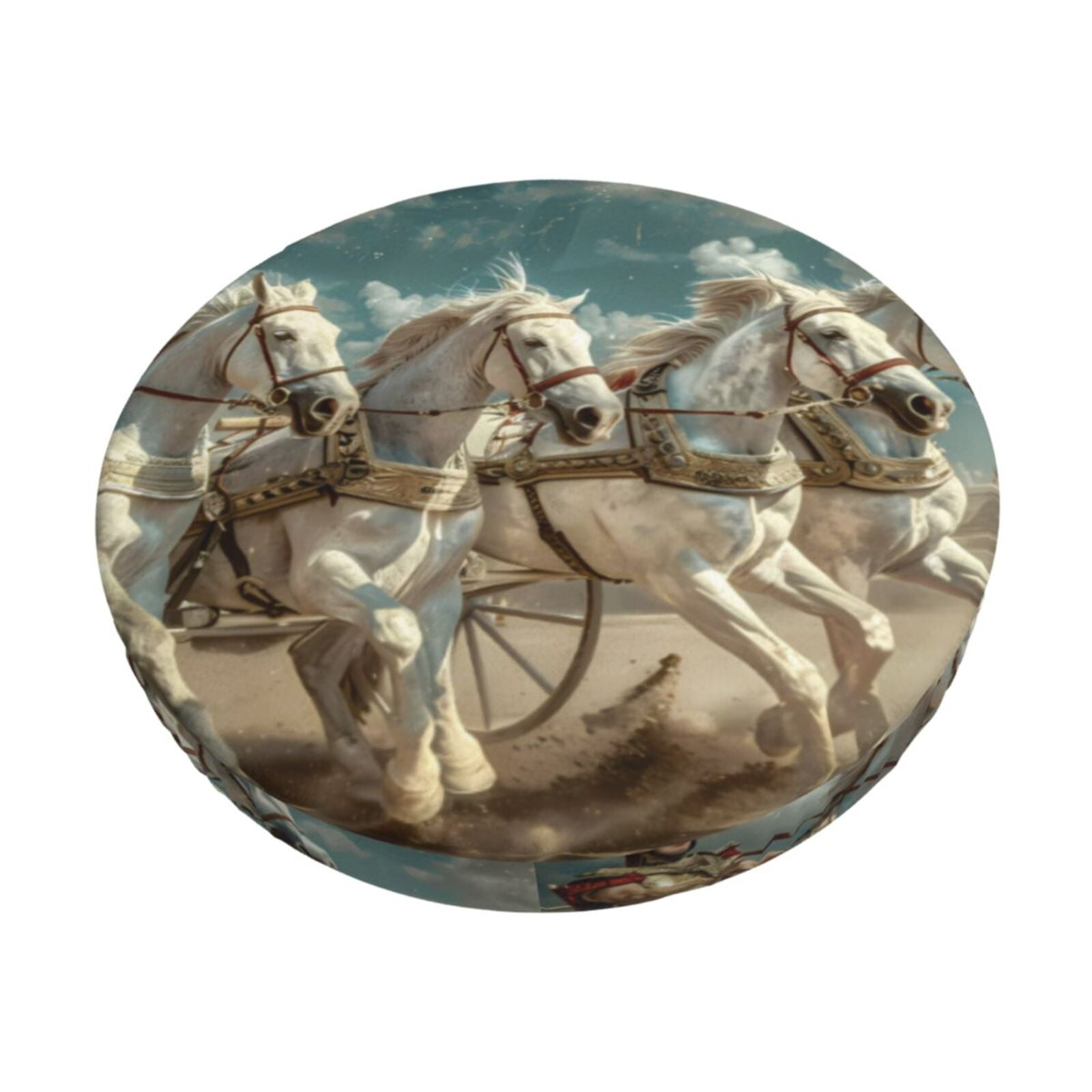Picia Roman Chariot Horse Race Pattern Round Stool Covers Comfy Seat ...