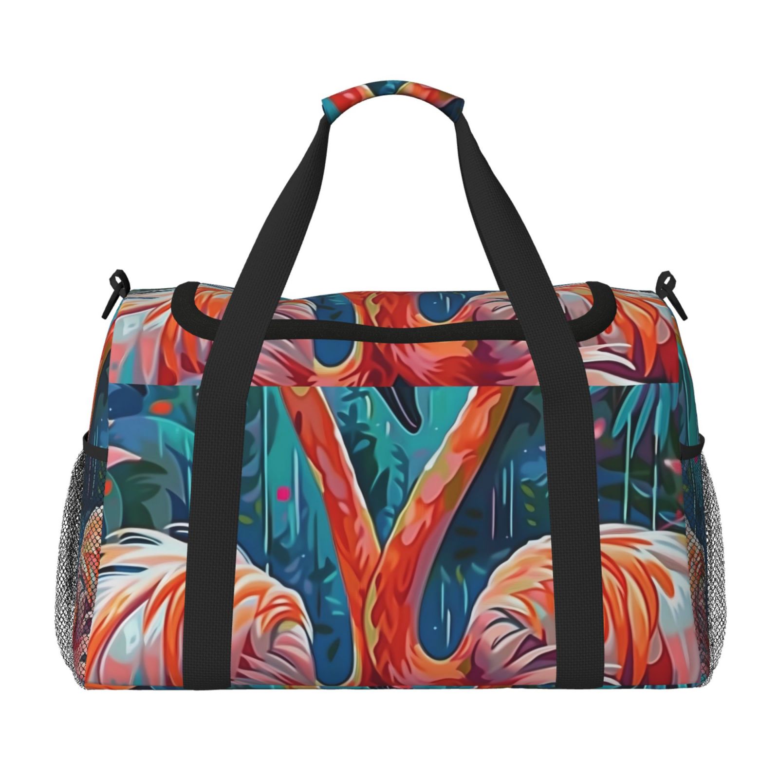 Picia Romantic Flamingo Pair Print Travel Duffle Bag,Weekender Bags for ...