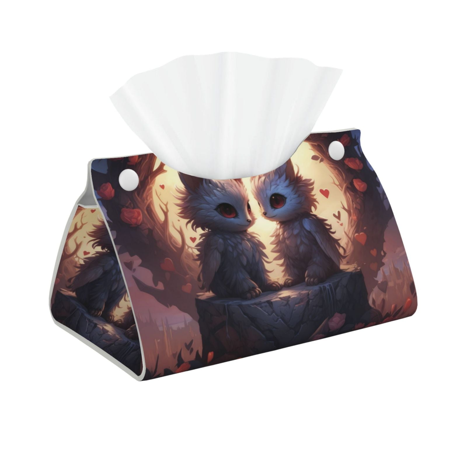 Picia Romantic Rose Animal Couple Pattern Long Tissue Box Cover,PVC ...