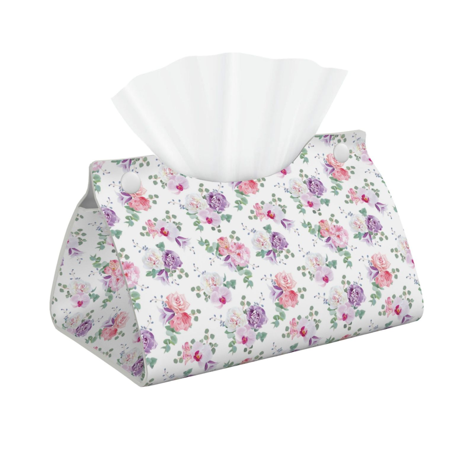 Picia Rose Flower B Pattern Long Tissue Box Cover,PVC Leather Triangle ...