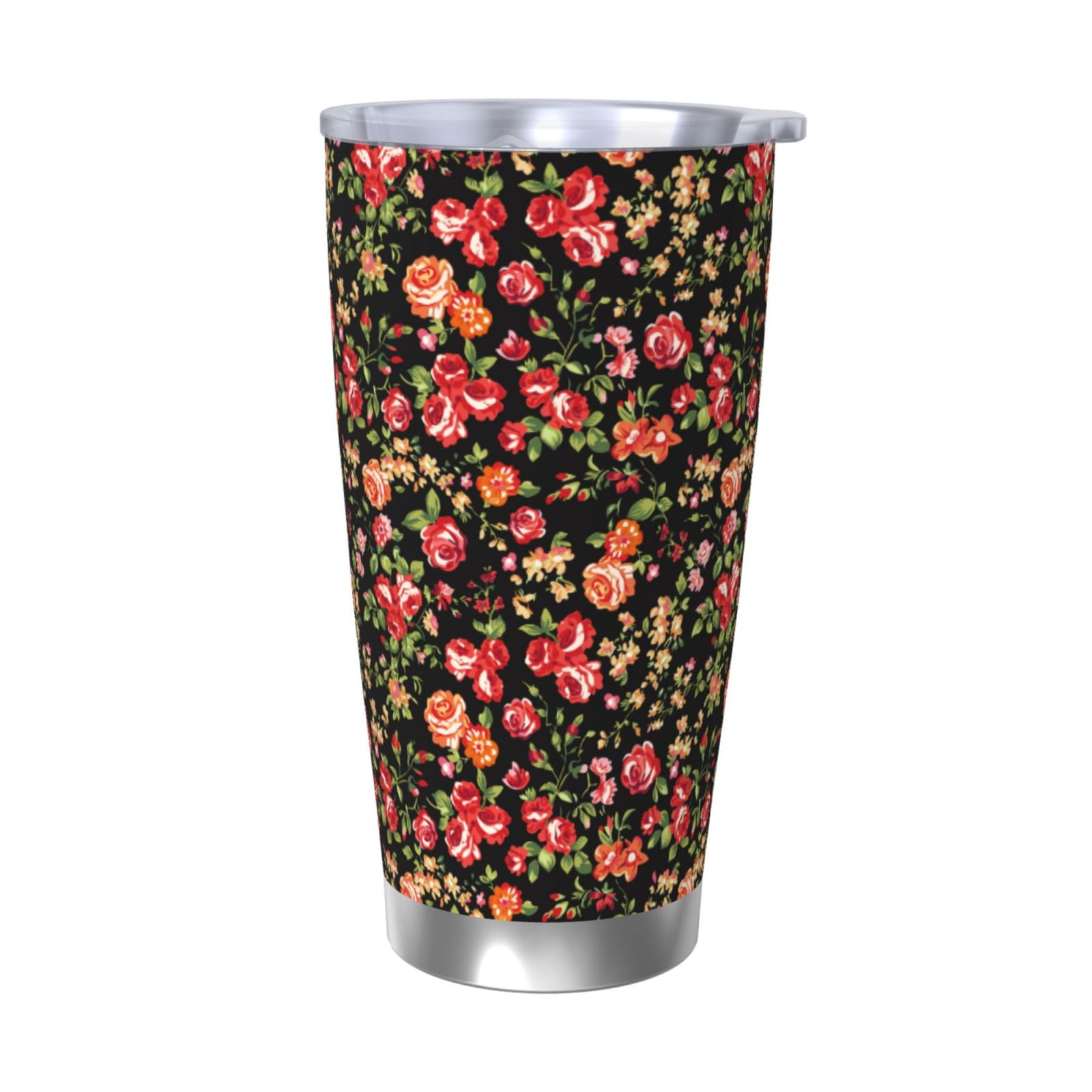 Picia Rose Flowers Pattern 20 oz Tumbler Stainless Steel Vacuum ...