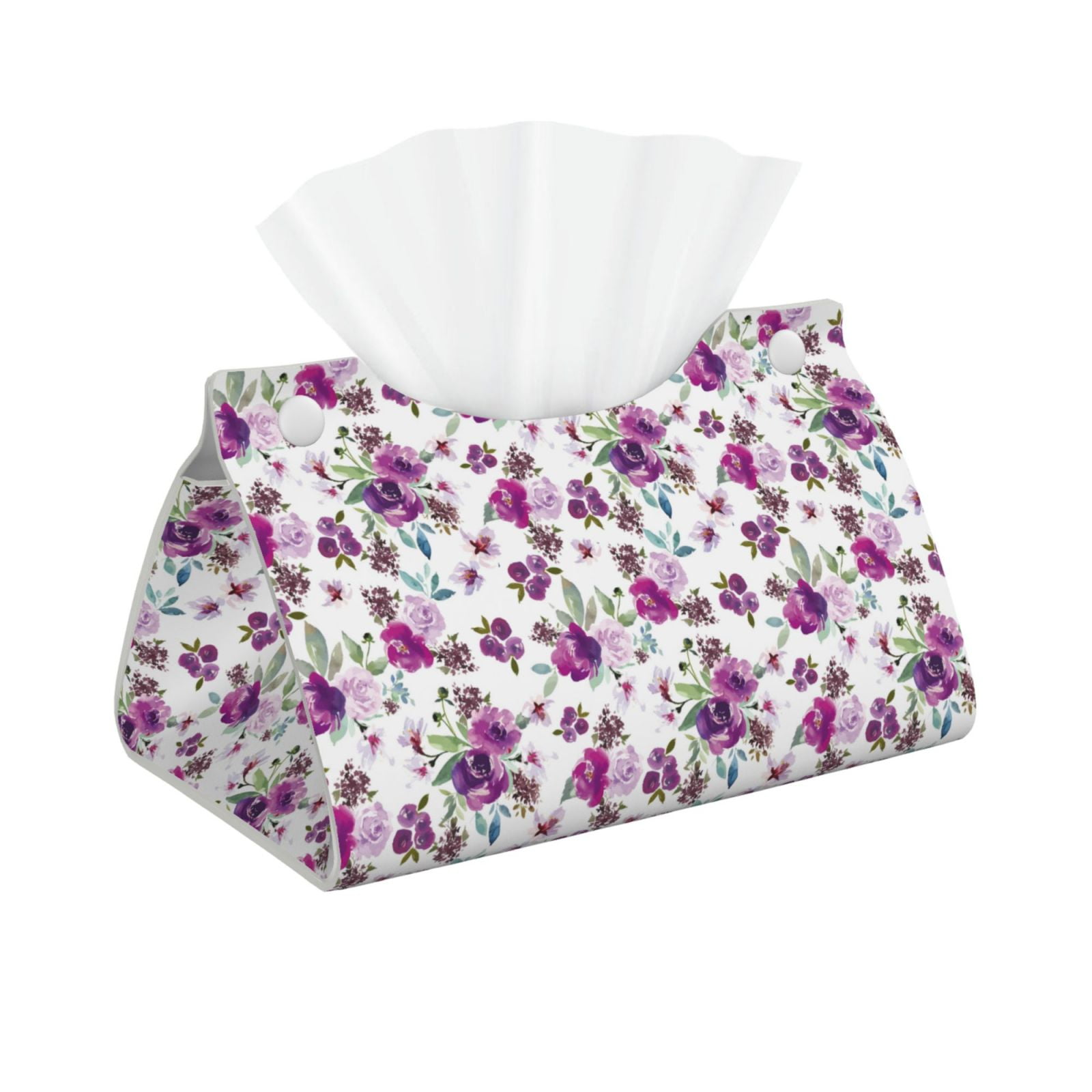 Picia Rose Flowers Pattern Long Tissue Box Cover,PVC Leather Triangle ...