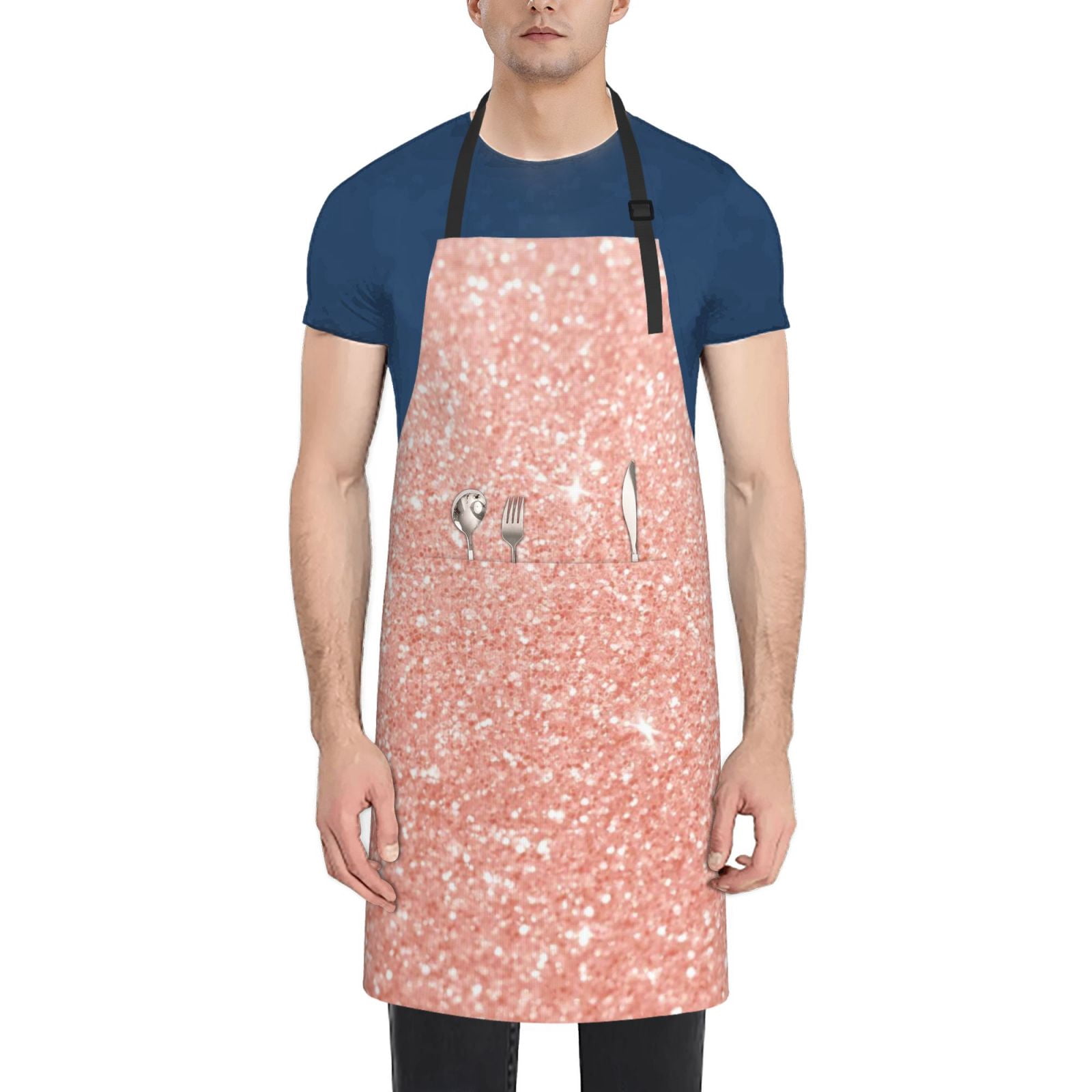 Picia Rose Gold Glitter Waterproof Apron for Unisex Adult - Adjustable ...