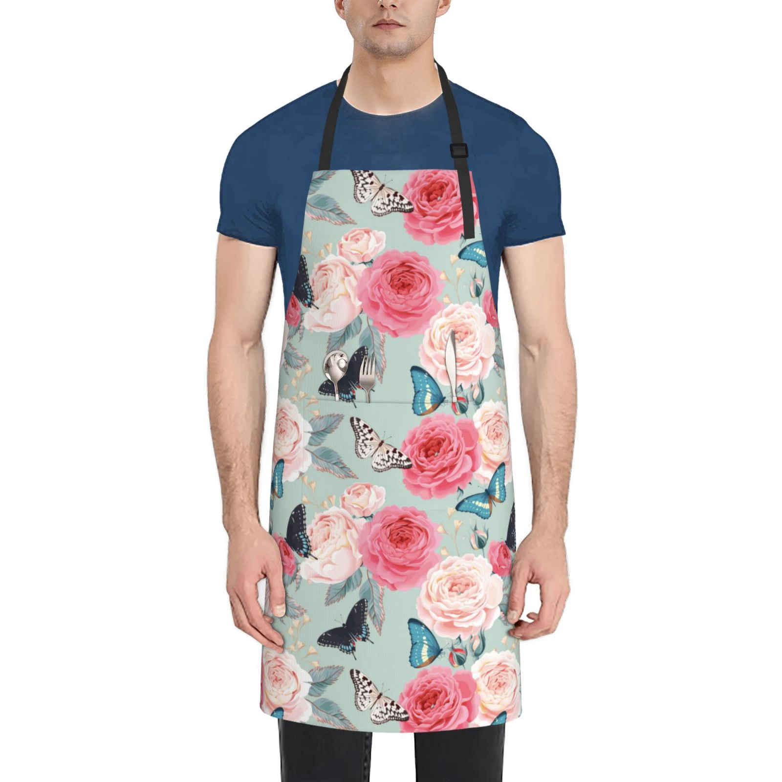 Picia Roses and Butterflies Waterproof Apron for Unisex Adult ...