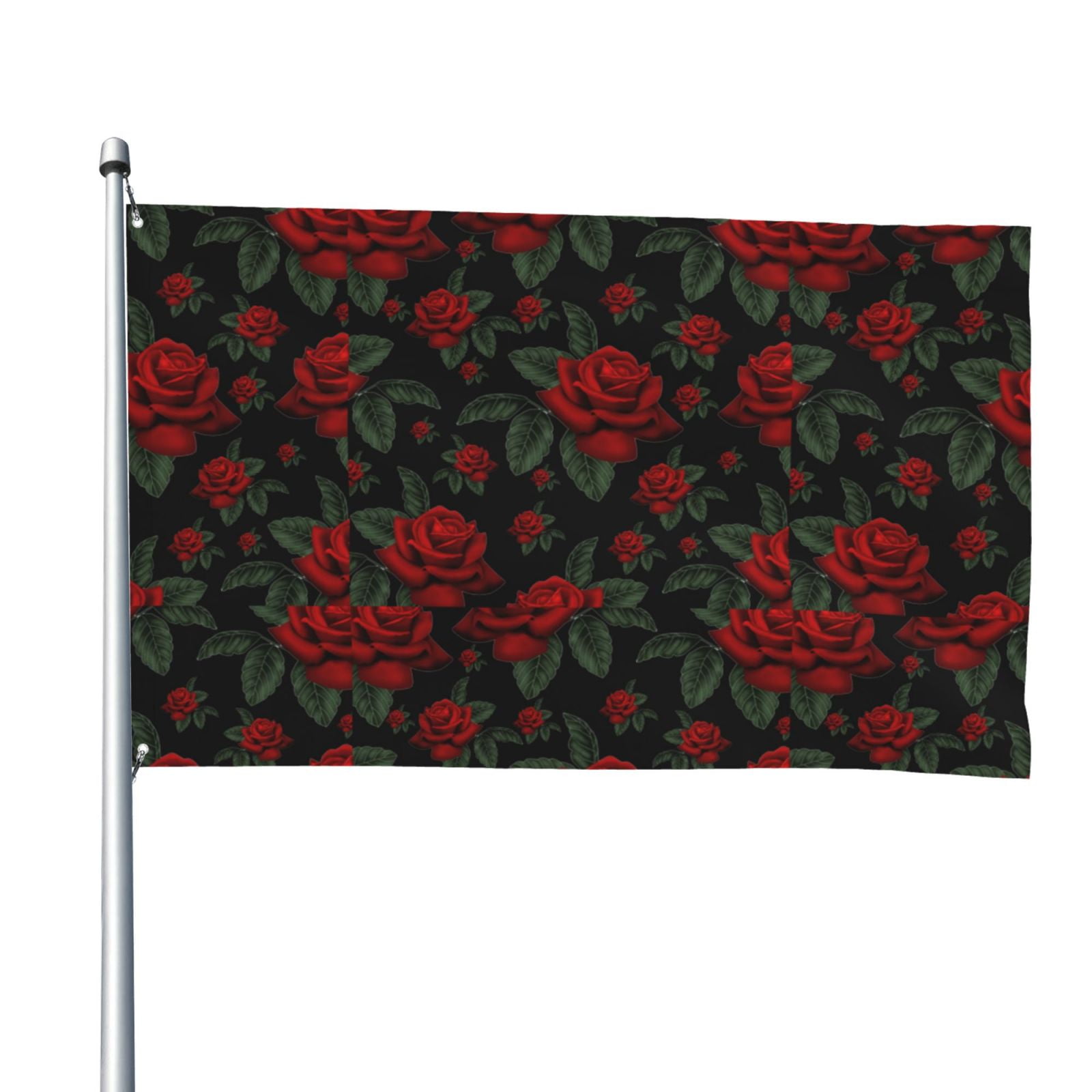 Picia Roses Printed Flag ,Roses Pattern Garden Flag Vertical Double ...