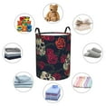 Picia Roses Skulls Large Laundry Basket, Waterproof, Freestanding ...