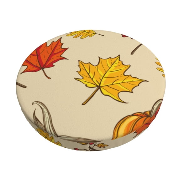 Picia Autumn Leaves 1 Pattern Round Stool Covers Comfy Seat Covers ...