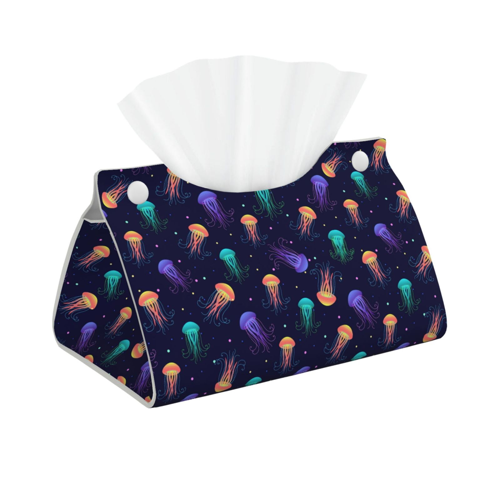 Picia Sea Jellyfish Pattern Long Tissue Box Cover,PVC Leather Triangle ...