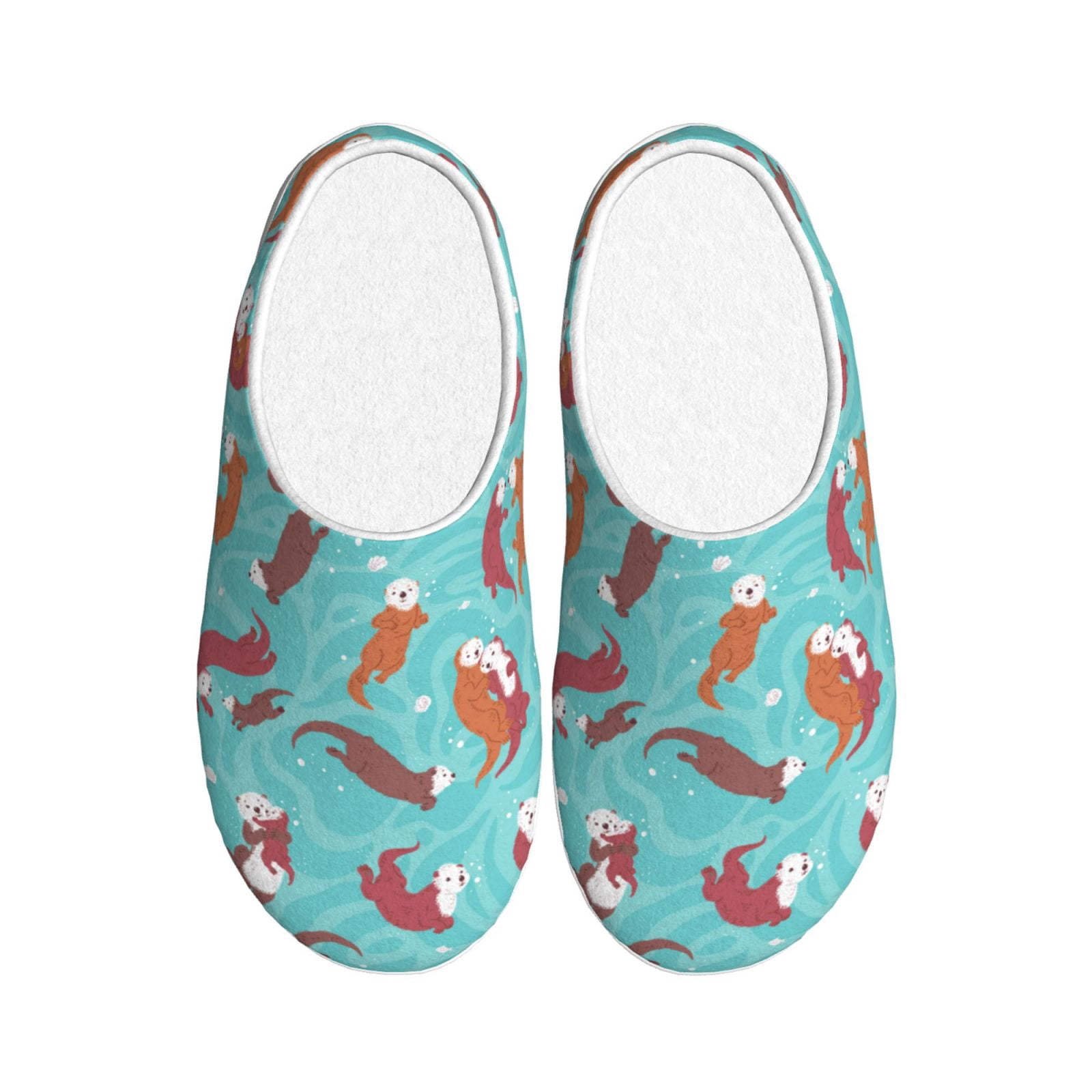 Picia Sea Otters Family In Blue Water for Women's Lamb-hug Comfy Fleece ...