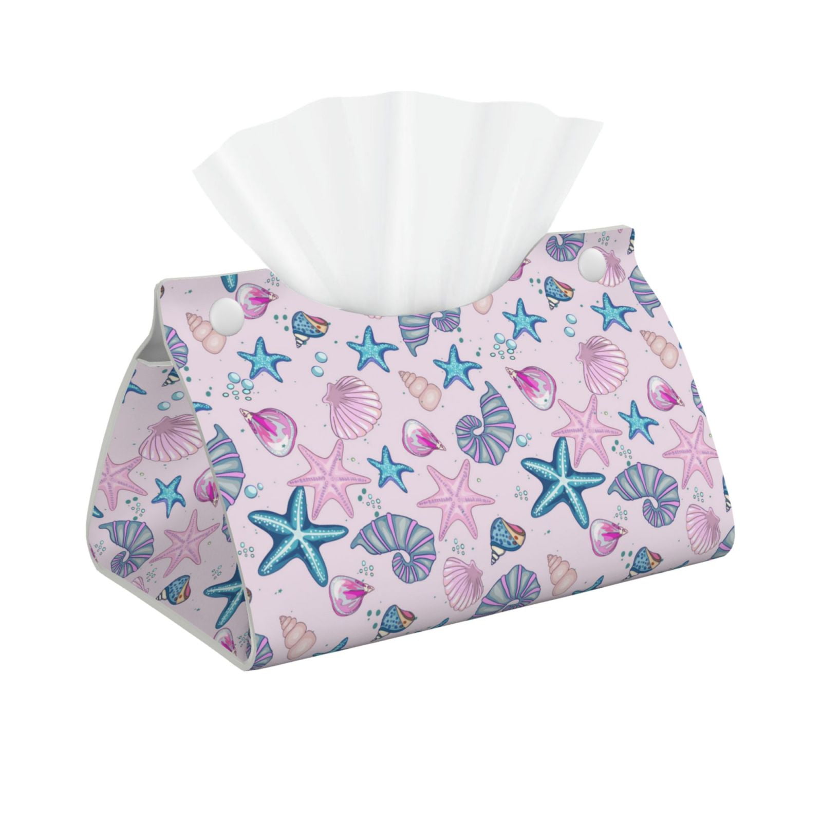 Picia Sea Shells 3 Pattern Long Tissue Box Cover,PVC Leather Triangle ...