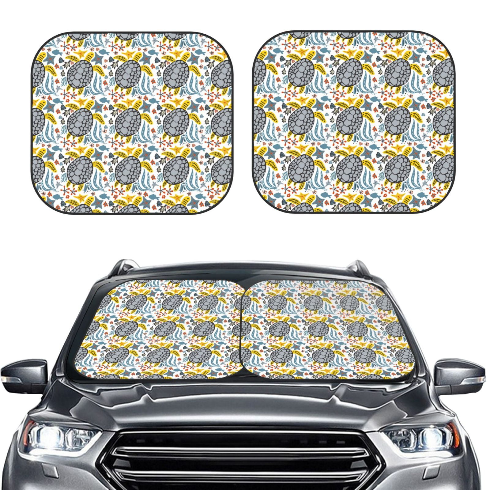 Picia Sea Turtle 2 Piece Car Windshield Sun Shade Foldable | Foldable ...