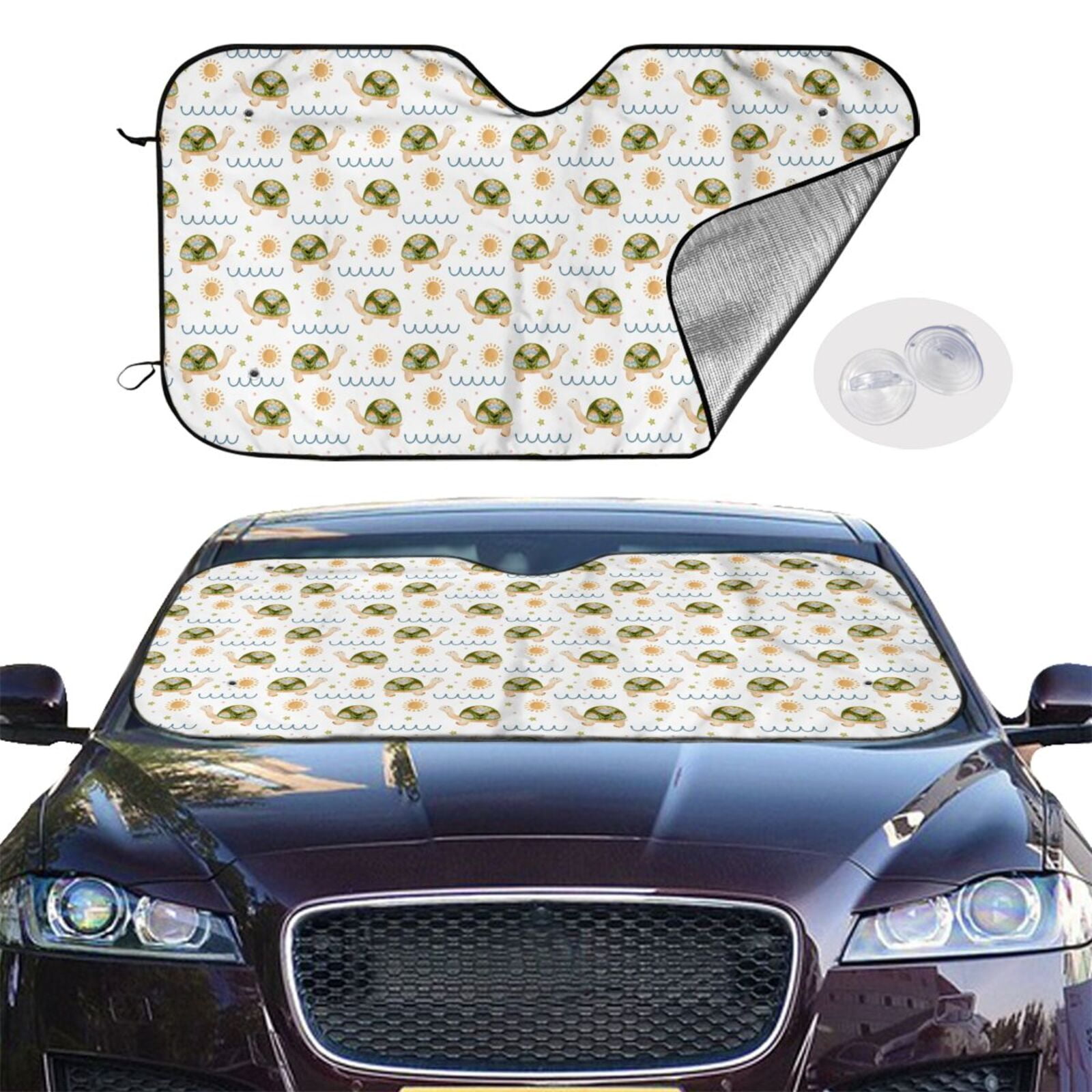 Picia Sea Turtle Basking in the Sun Curved Windshield Sunshade ...