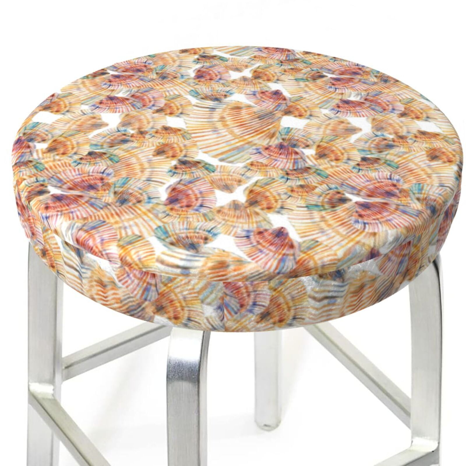 Picia Seashells pattern Round Stool Covers Comfy Seat Covers Stretch ...