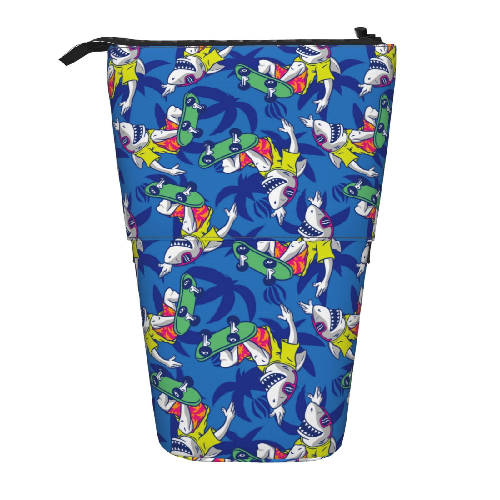 Picia Sharks Skateboarding With Palm Print Telescopic Pencil Case ...