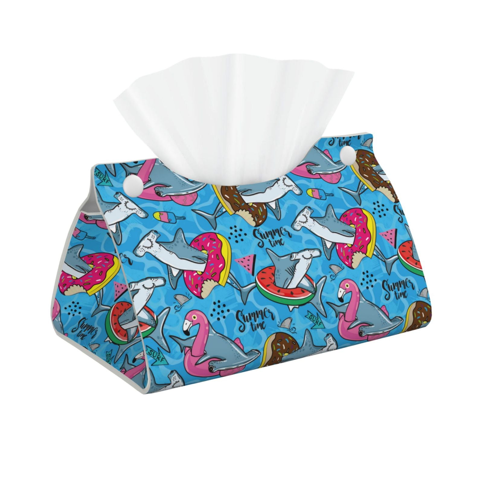 Picia Sharks Summer Pattern Long Tissue Box Cover,PVC Leather Triangle ...