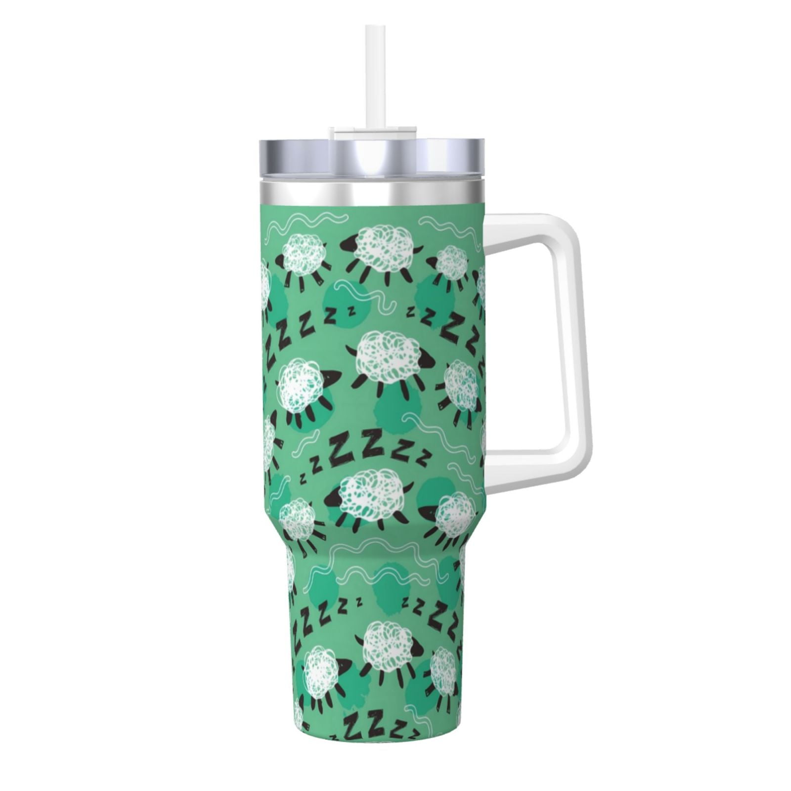 Picia Sheep Zzz Pattern 40oz Ice Bully Insulated Tumbler with Handle ...
