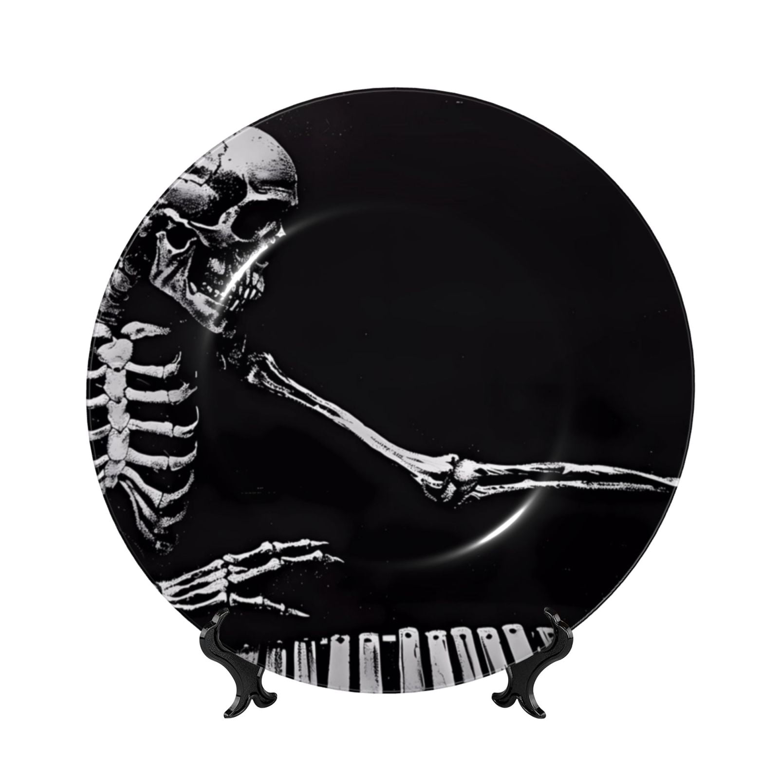 Picia Skeleton Playing Xylophone Pattern Bone China Decorative Plate ...