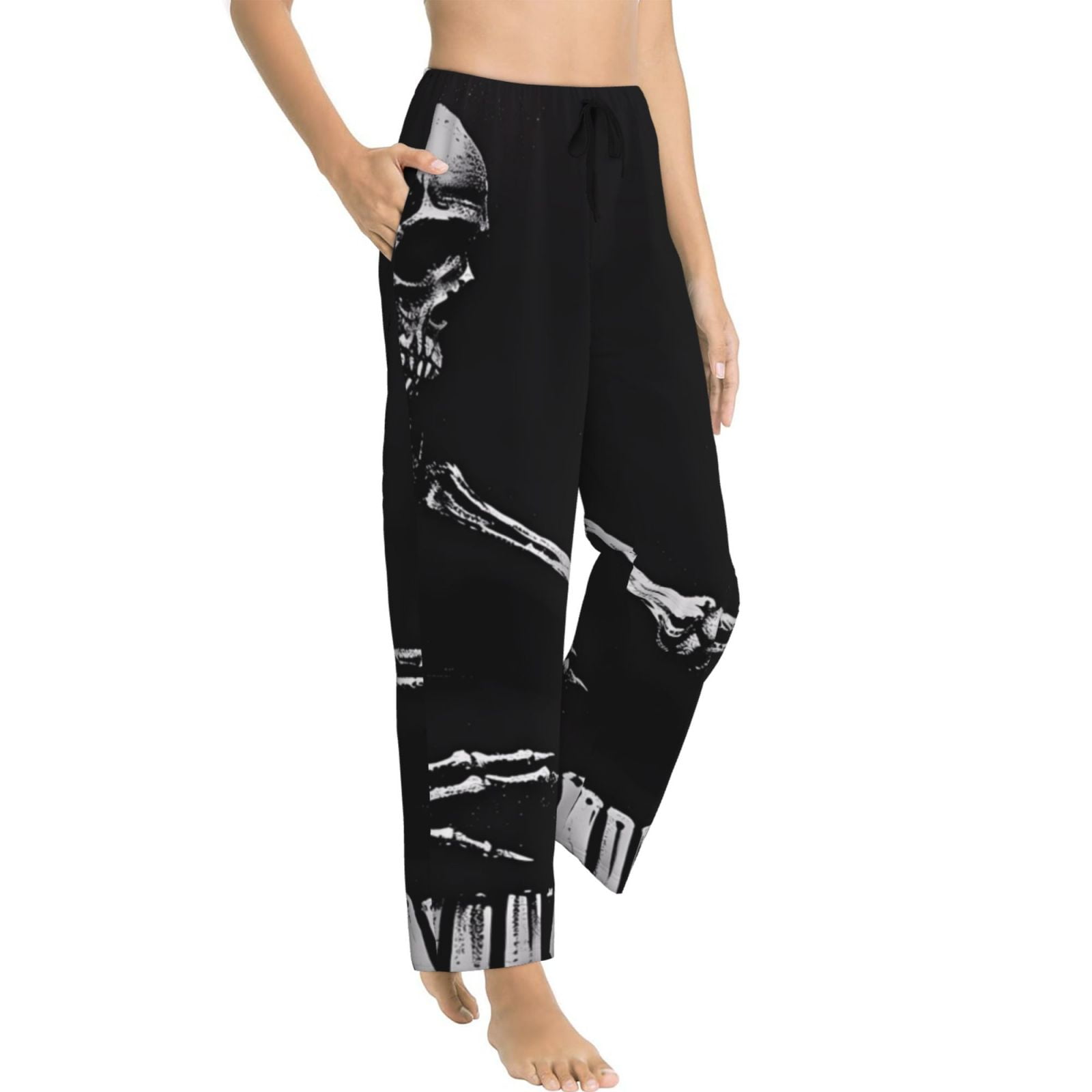 Picia Skeleton Playing Xylophone Womens Soft Woven Cotton Elastic ...