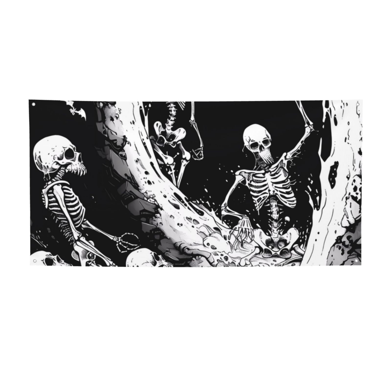 Picia Skeleton Wave Artwork Pattern Party Banner, Festive Decoration ...