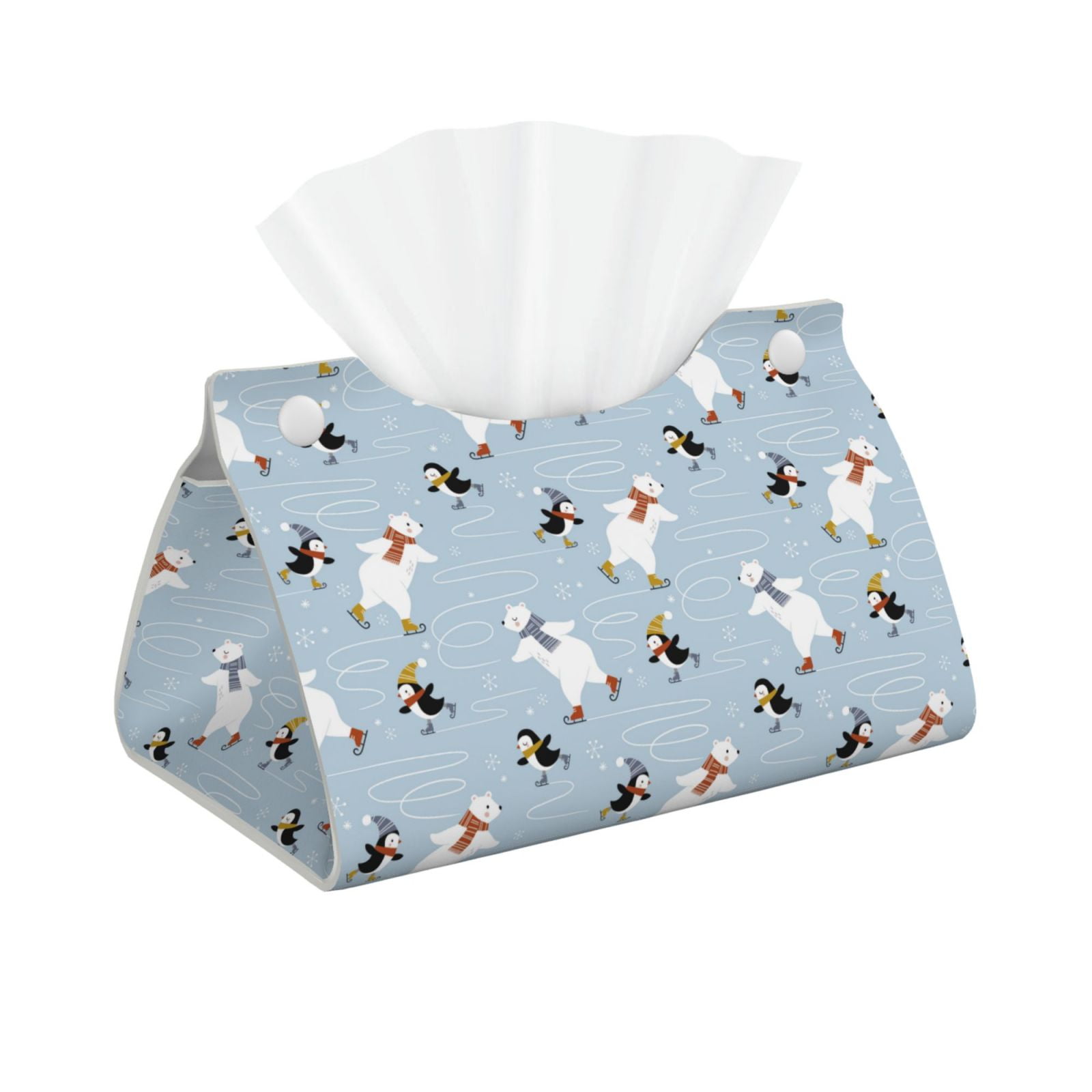 Picia Skiing penguin Bear Pattern Long Tissue Box Cover,PVC Leather ...