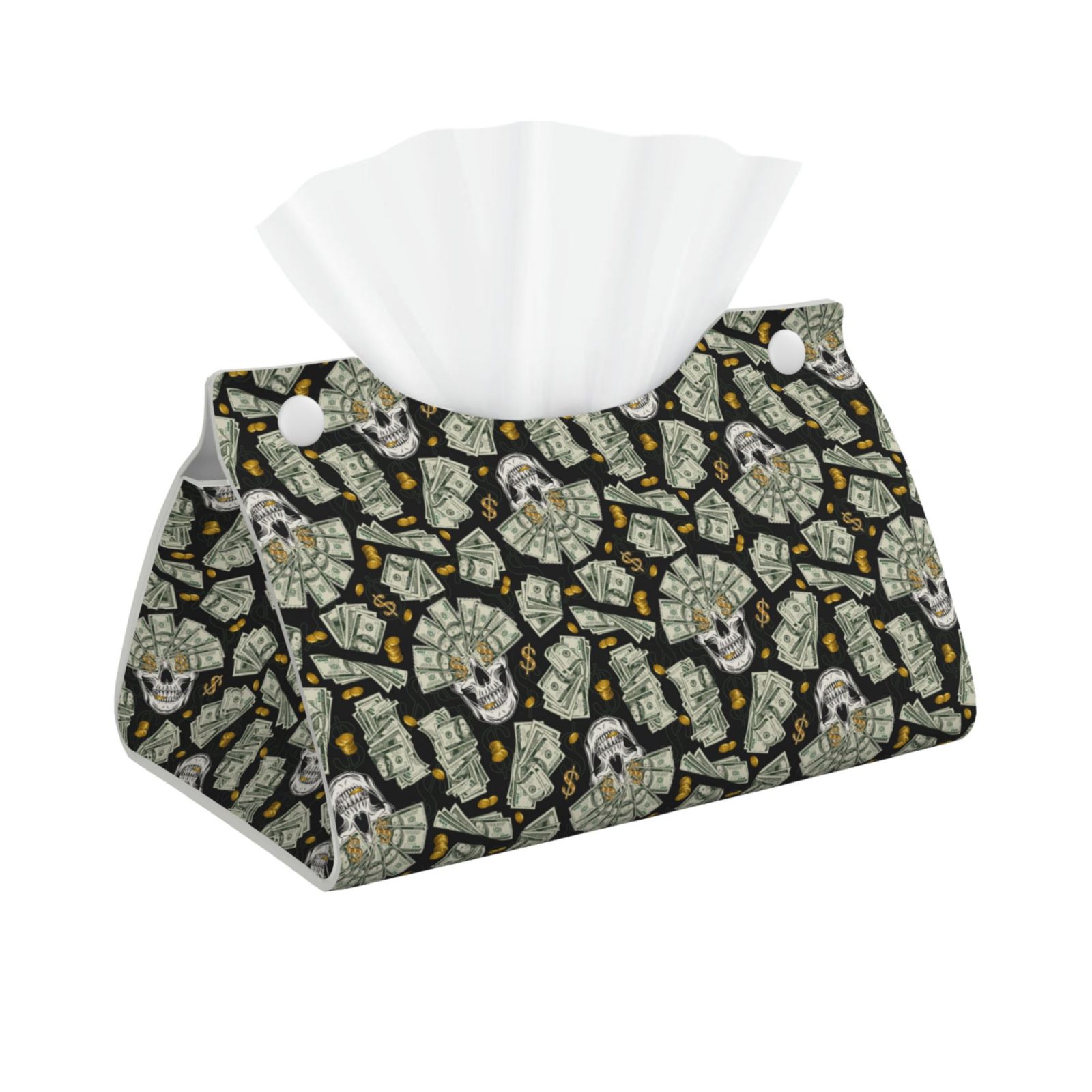 Picia Skull with Dollar Pattern Long Tissue Box Cover,PVC Leather ...