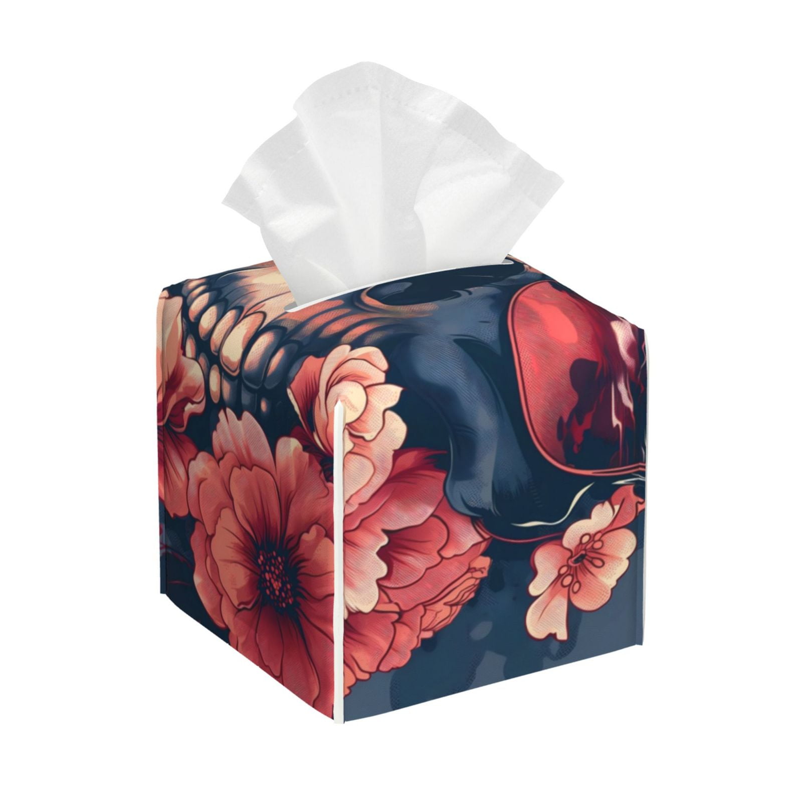 Picia Skull With Roses And Sunglasses Pattern Tissue Box Cover,PVC ...