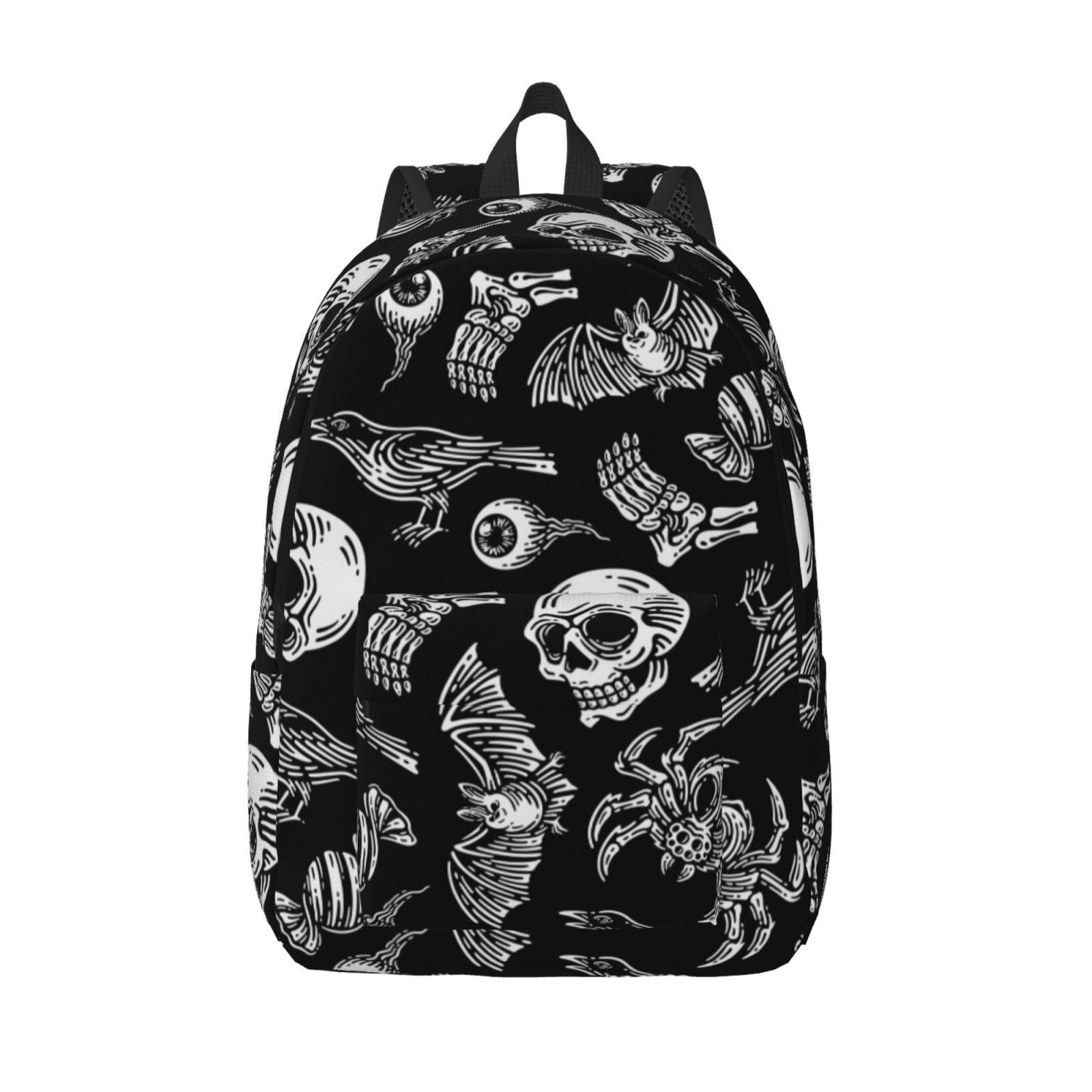 Picia Skull bird bat spider Printed Canvas Daypack - Stylish and ...