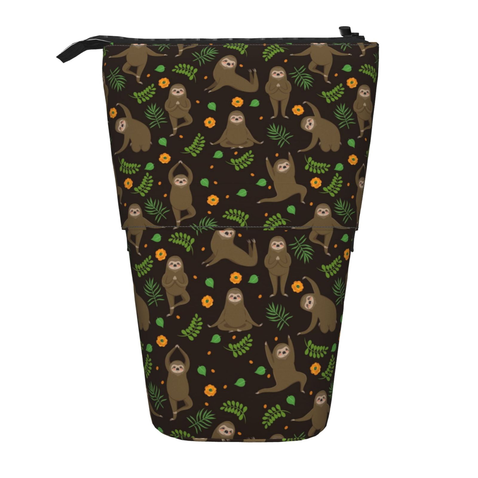 Picia Sloth Doing Yoga Print Telescopic Pencil Case, Telescopic Pen ...