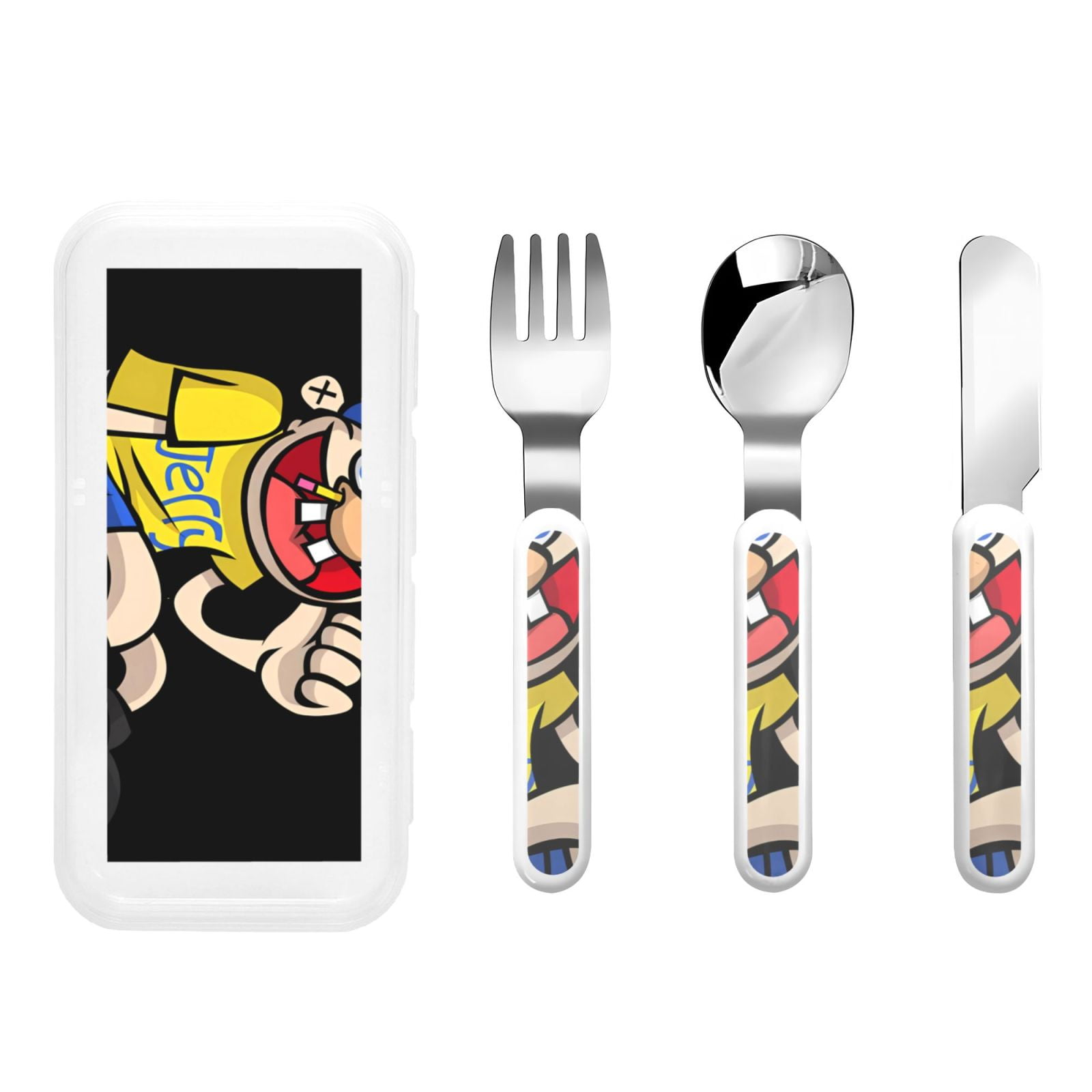 Picia Sml Jeffy Pattern Toddler Utensils, Children's Knife, Fork And ...