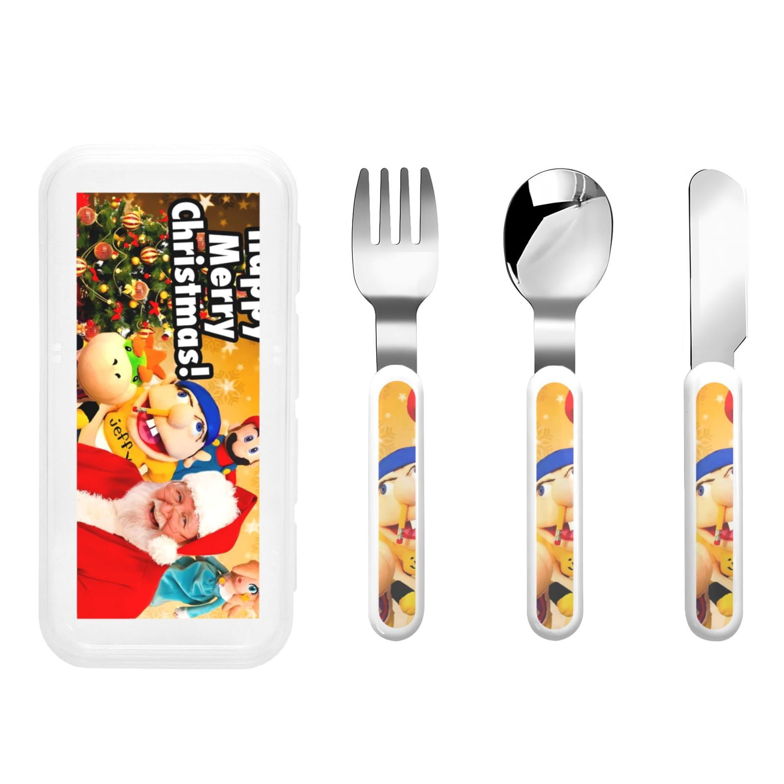 Picia Sml Jeffy Pattern Toddler Utensils, Children's Knife, Fork And ...