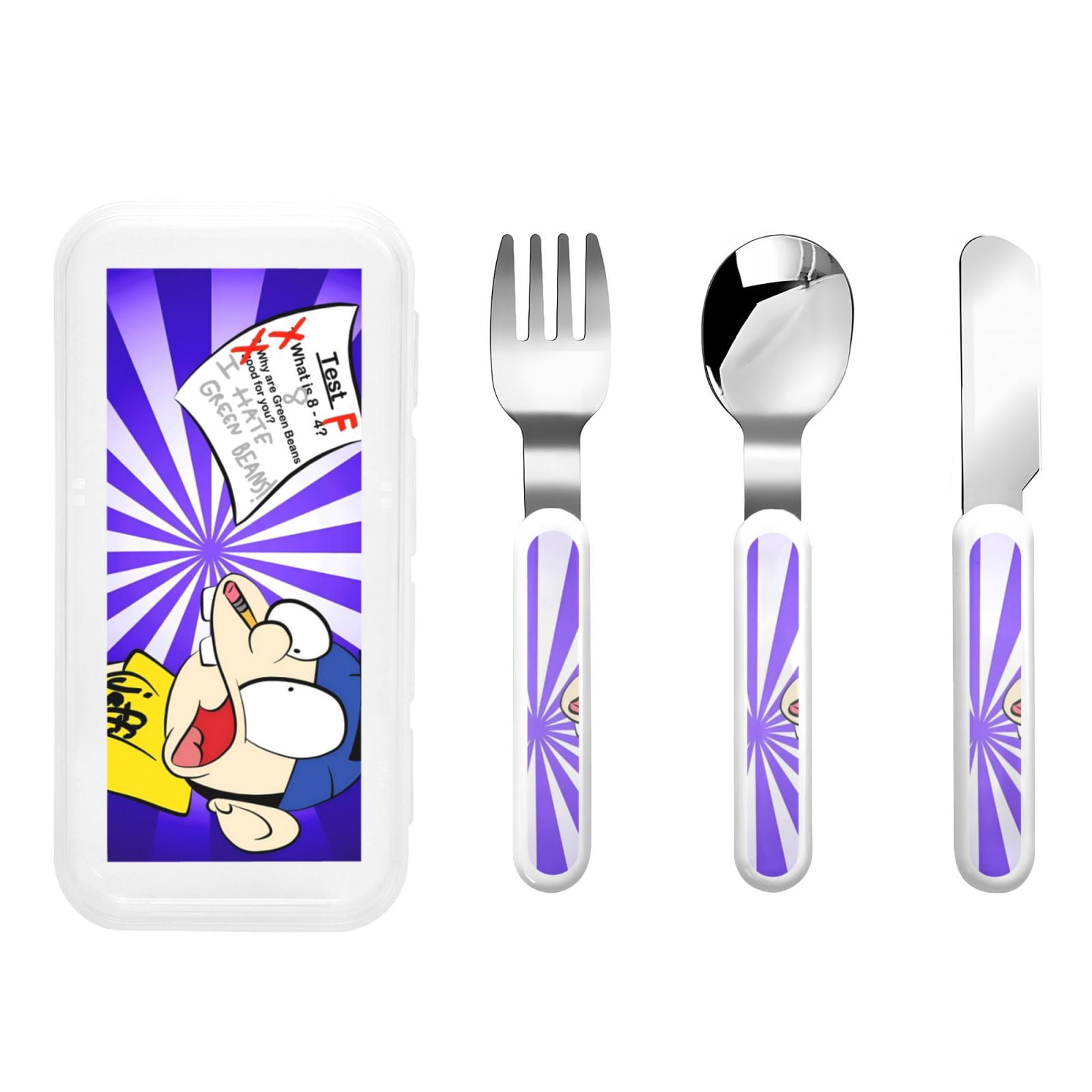 Picia Sml Jeffy Pattern Toddler Utensils, Children's Knife, Fork And ...