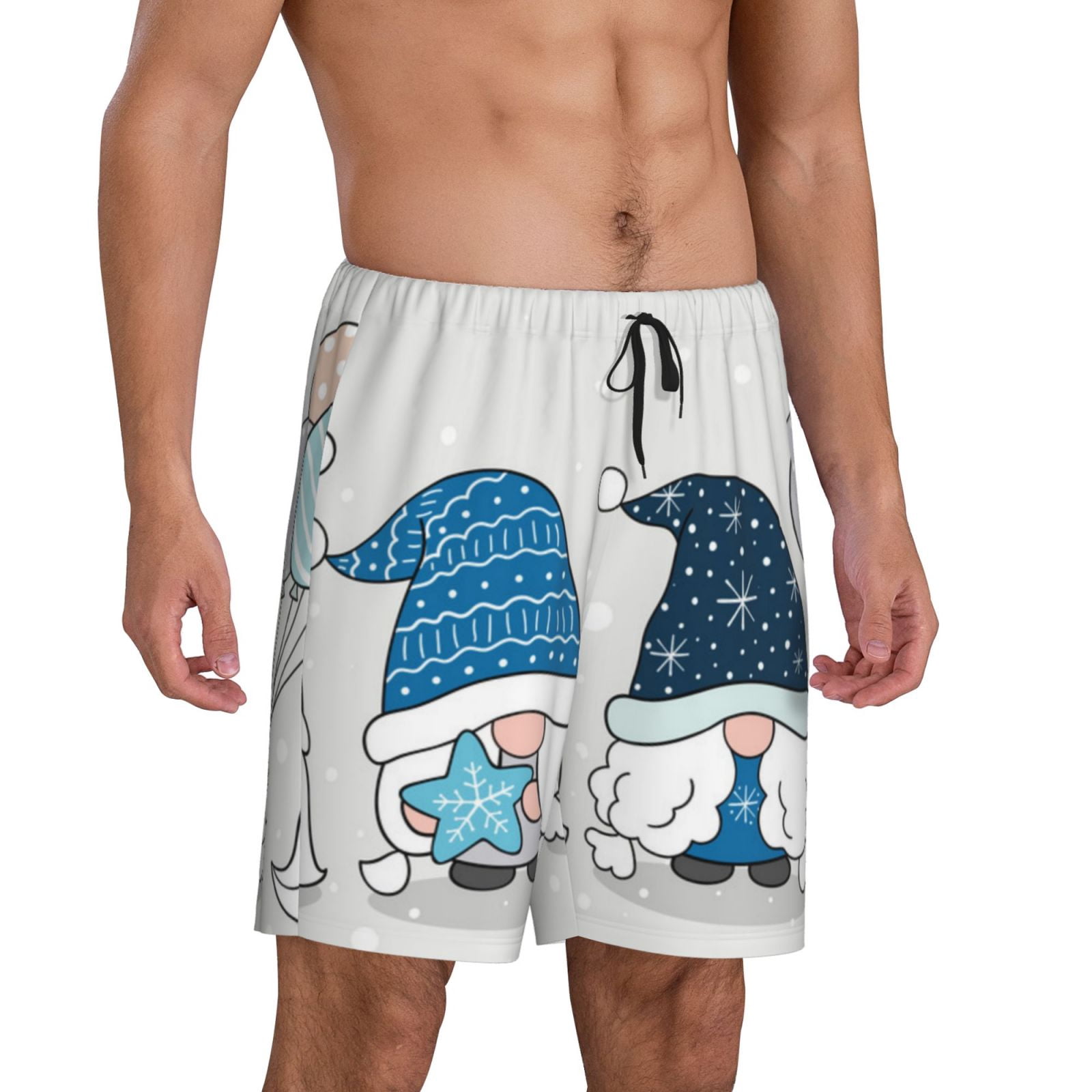 Picia Snow Gnome for Winter Pajama Shorts for Men, Men's Pajama Bottoms ...