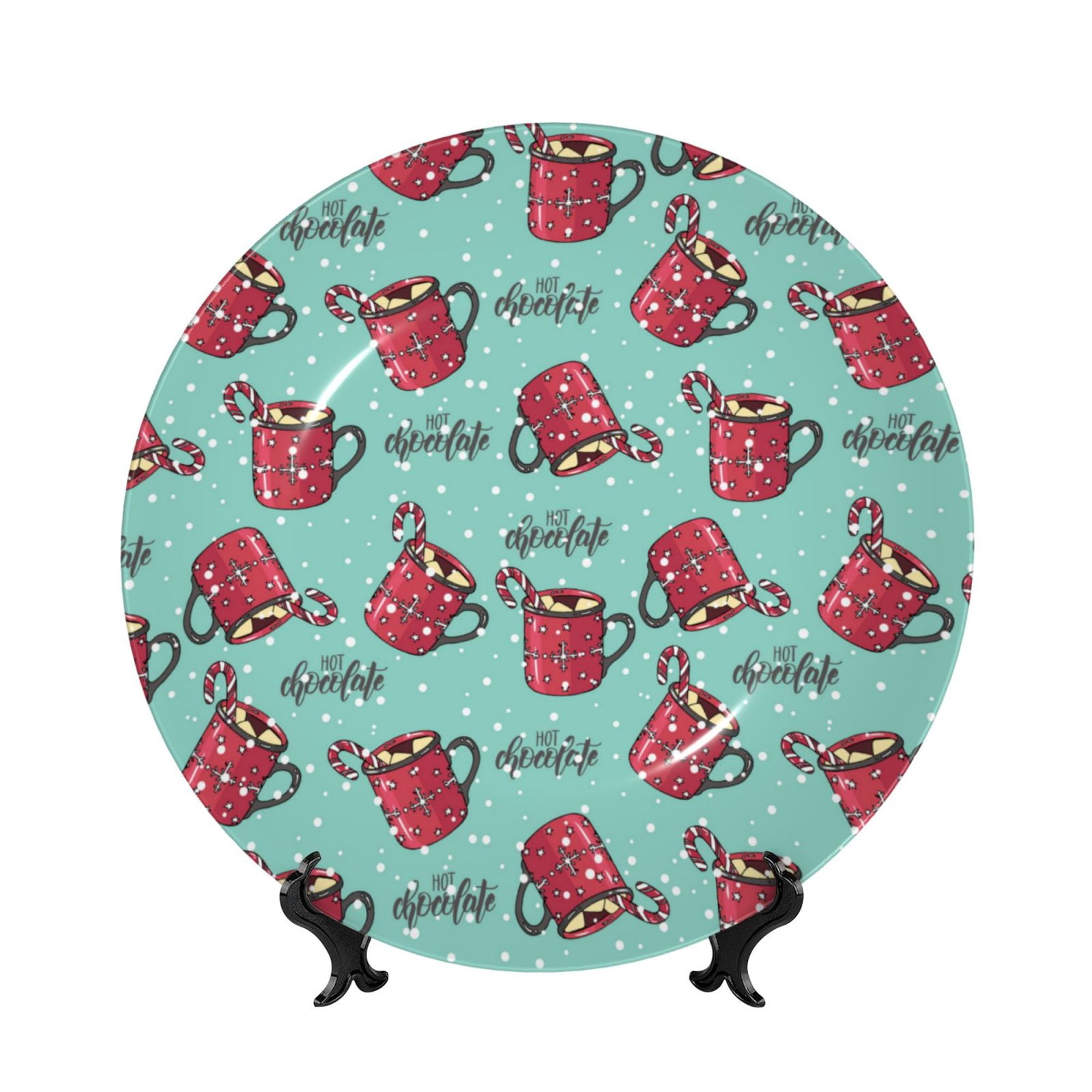 Picia Snowflake Hot Cocoa Pattern Bone China Decorative Plate – Wall ...