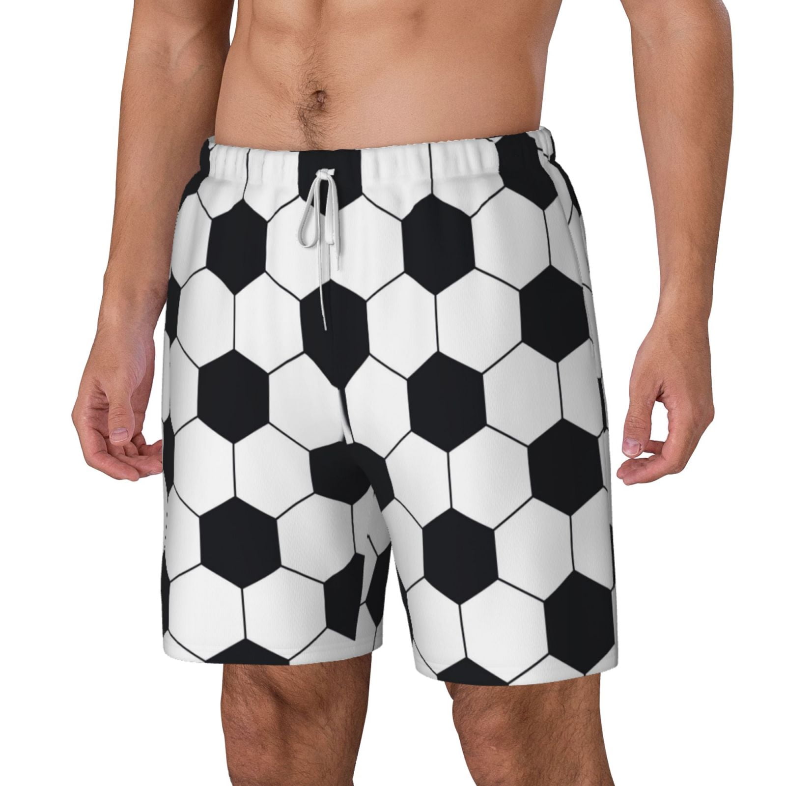 Picia Soccer Ball pattern Mens Swim Trunks with Compression Liner ...