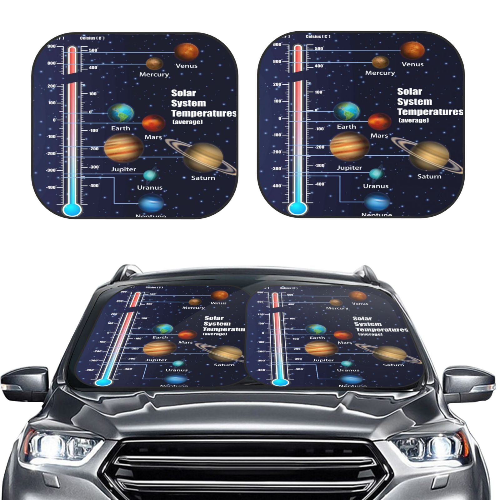 Picia Solar System Temperatures Diagram 2 Piece Car Windshield Sun ...