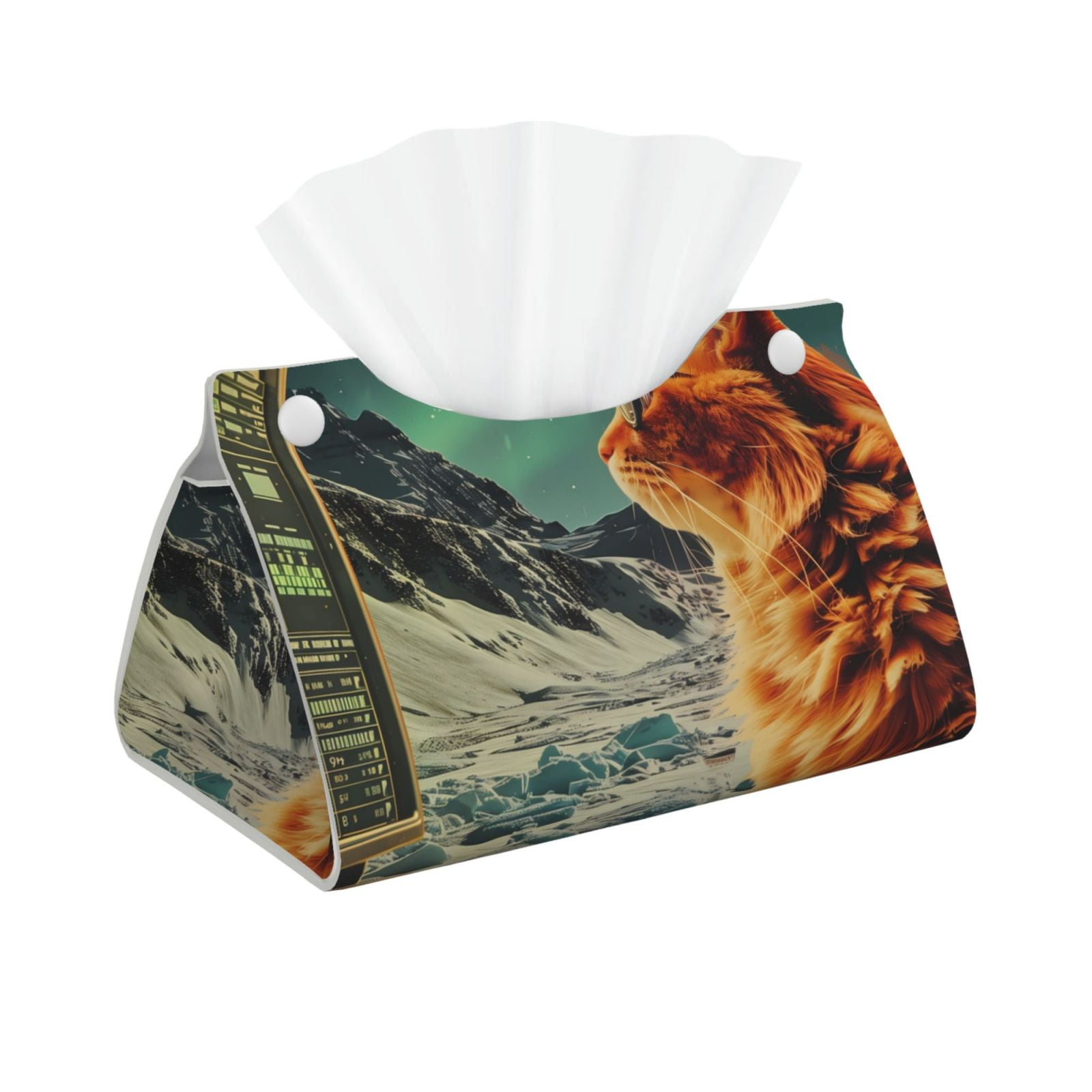 Picia Space Adventurer Cat Pattern Long Tissue Box Cover,PVC Leather ...
