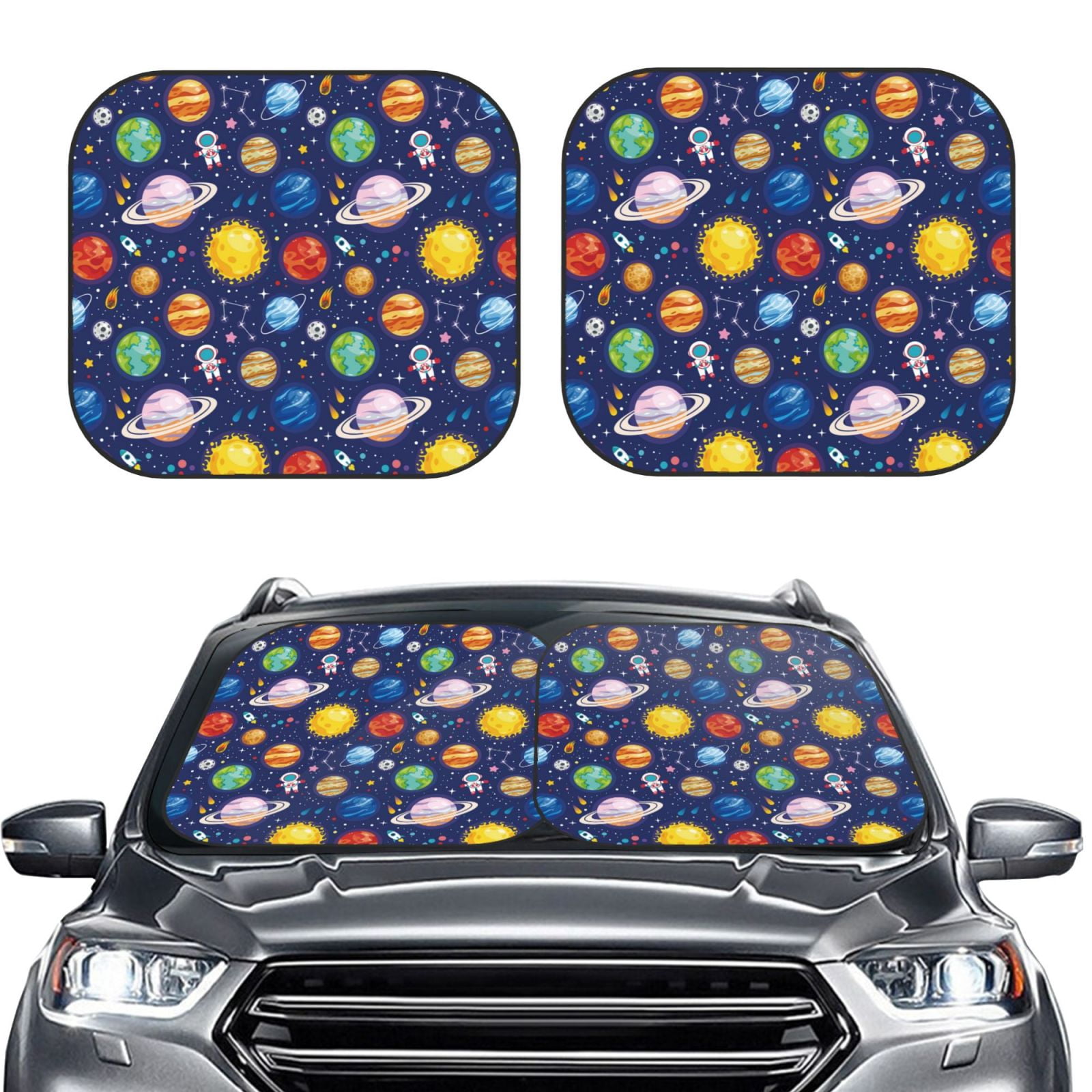 Picia Space Planet 2 Piece Car Windshield Sun Shade Foldable | Foldable ...