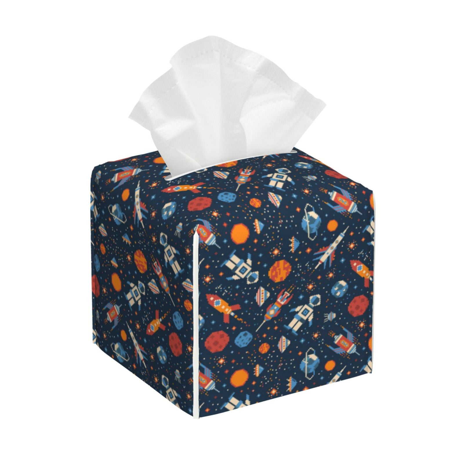 Picia Spaceships And Stars In Outer Space Pattern Tissue Box Cover,PVC ...