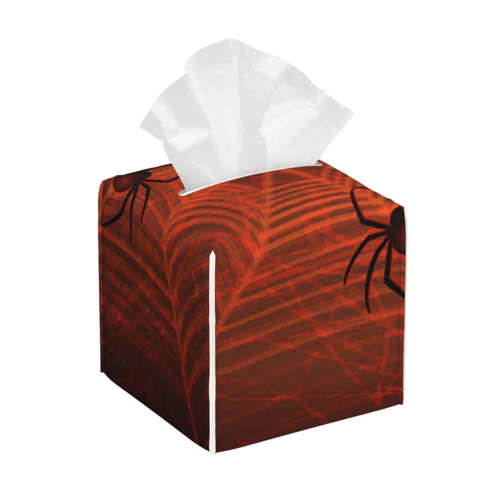 Picia Spider Web Pattern Tissue Box Cover,PVC Leather Square Holder ...