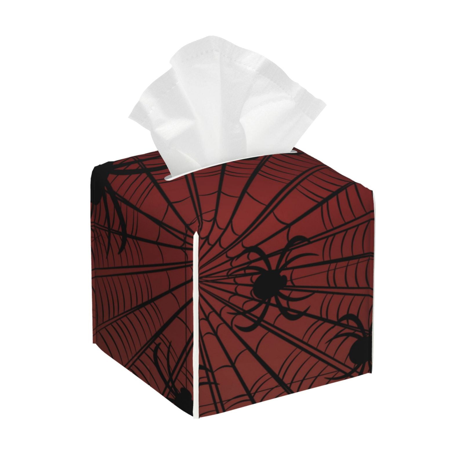 Picia Spiders On A Web Pattern Tissue Box Cover,PVC Leather Square ...