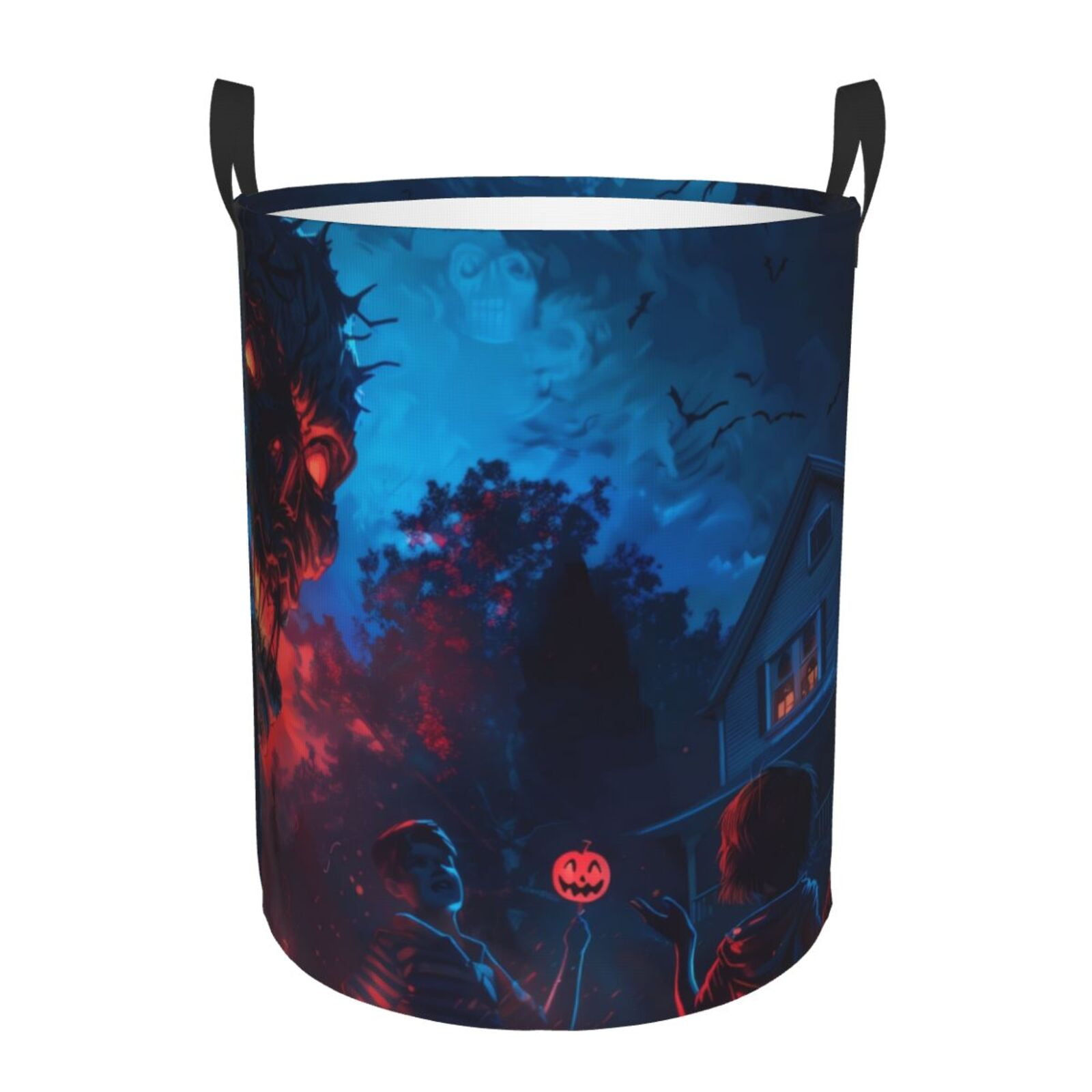 Picia Spooky Halloween Night Scene Pattern Large Laundry Basket ...