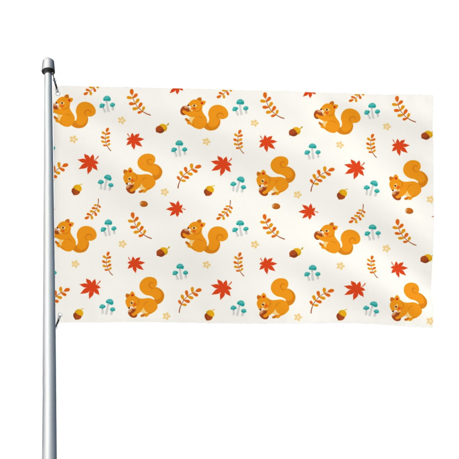 Picia Squirrel Maple Leaves And Nuts Printed Flag ,Squirrel Maple ...