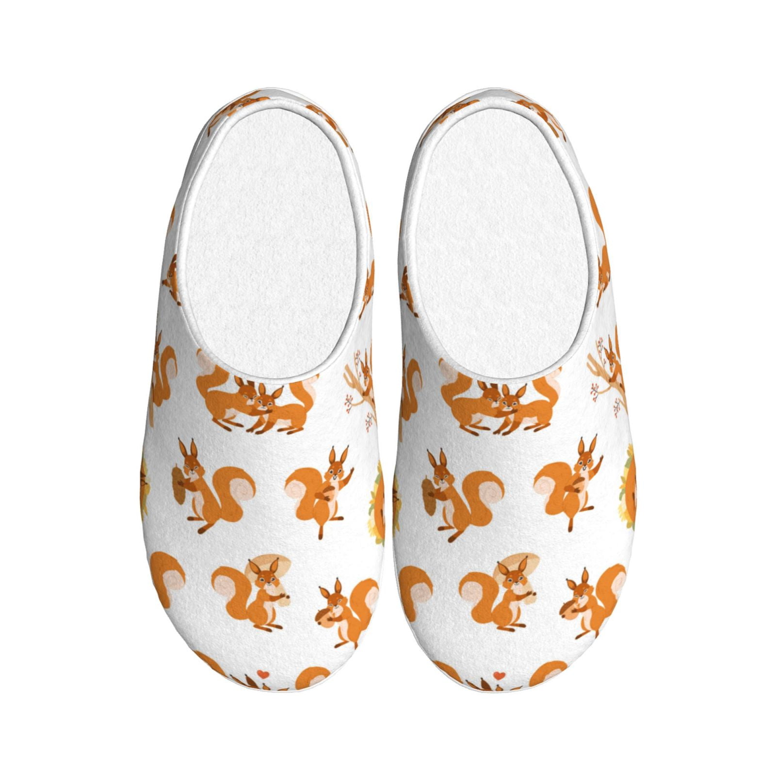 Picia Squirrel Playing for Women's Lamb-hug Comfy Fleece House Slippers ...