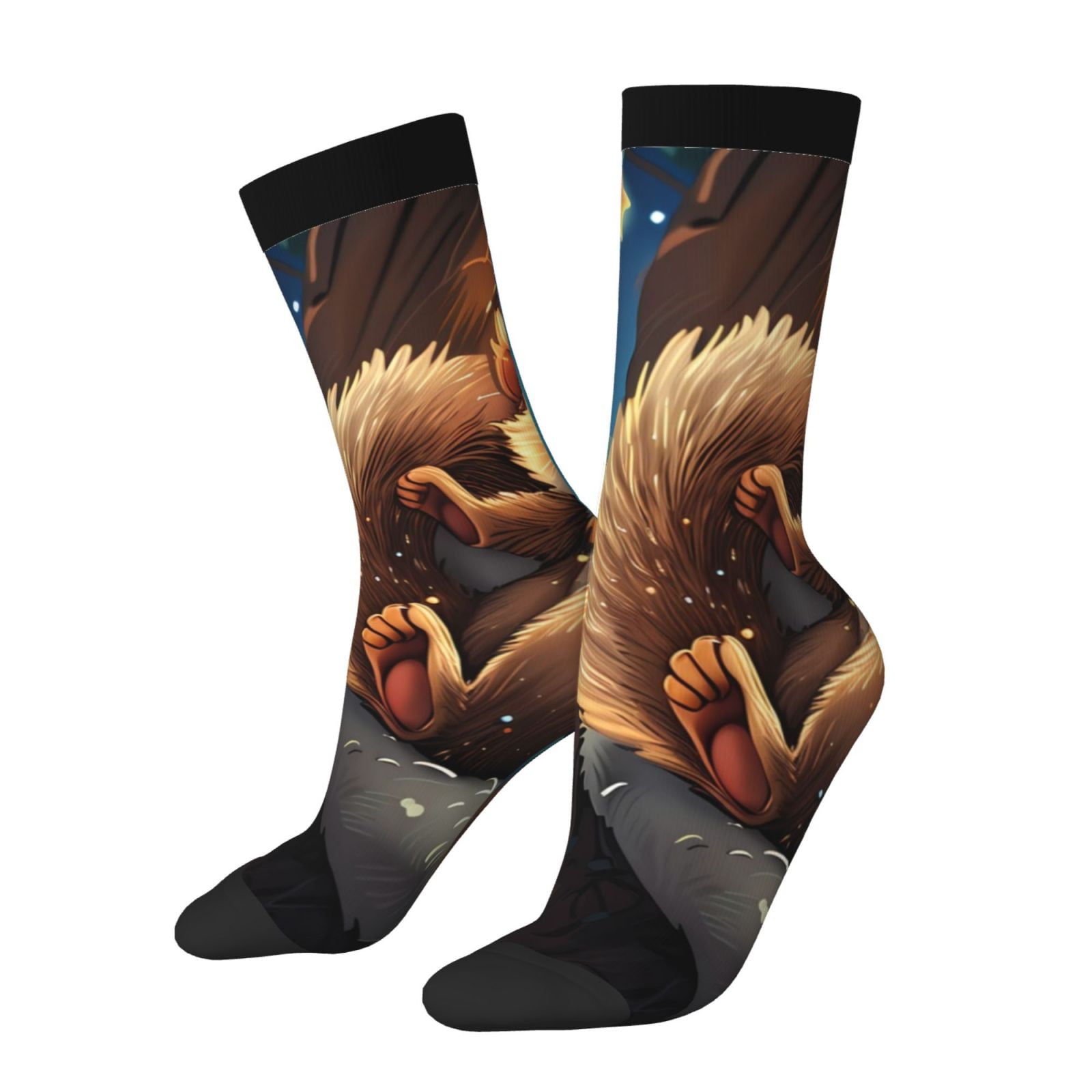 Picia Squirrel Sleeping In Tree Print Athletic Socks for Men & Women ...