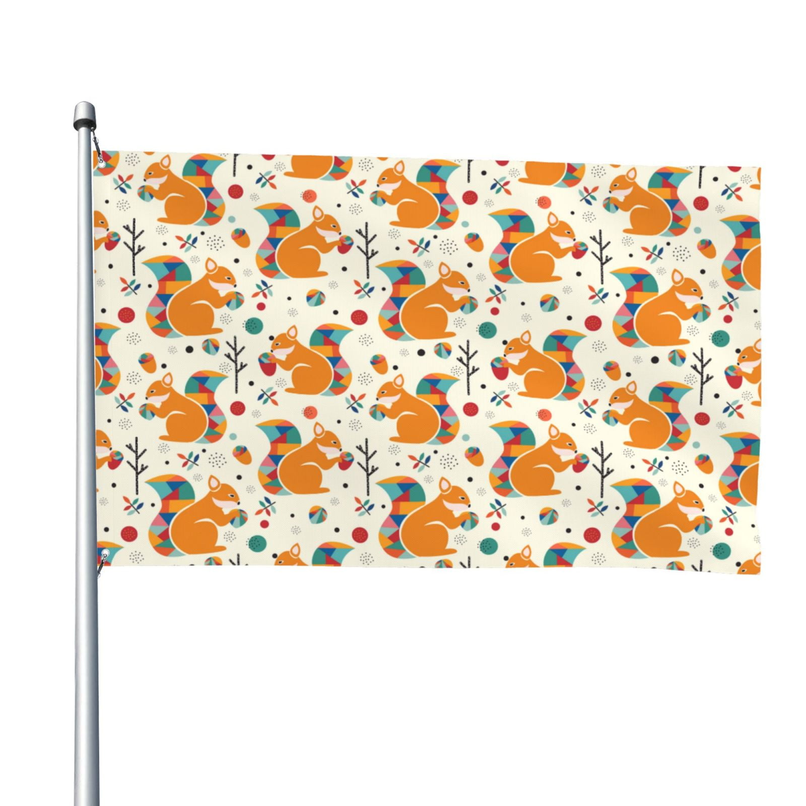 Picia Squirrel With Colorful Tail Printed Flag ,Squirrel With Colorful ...