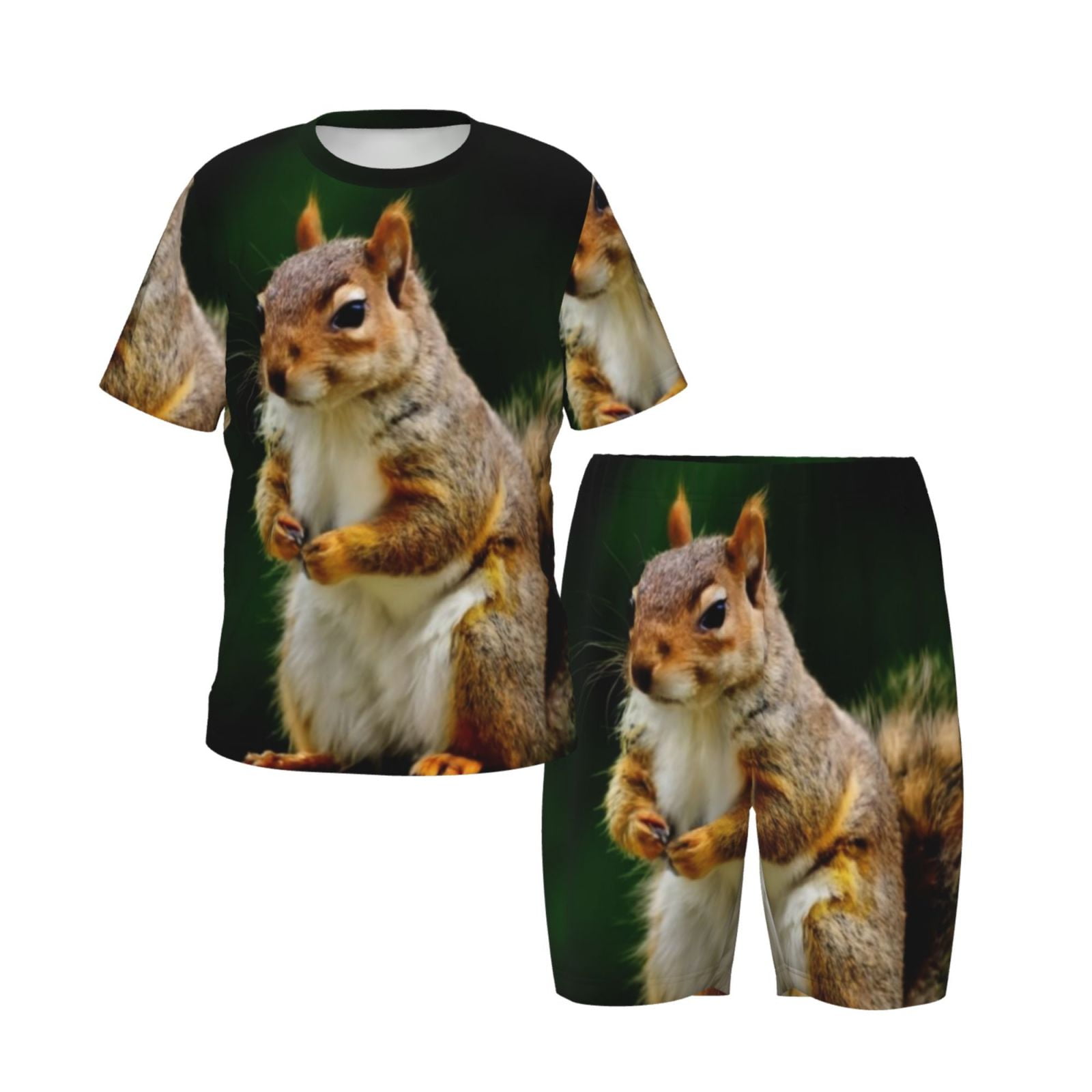 Picia Squirrels Eating Peanuts On The Tree Printed Boys' Kids-PJ Snug ...