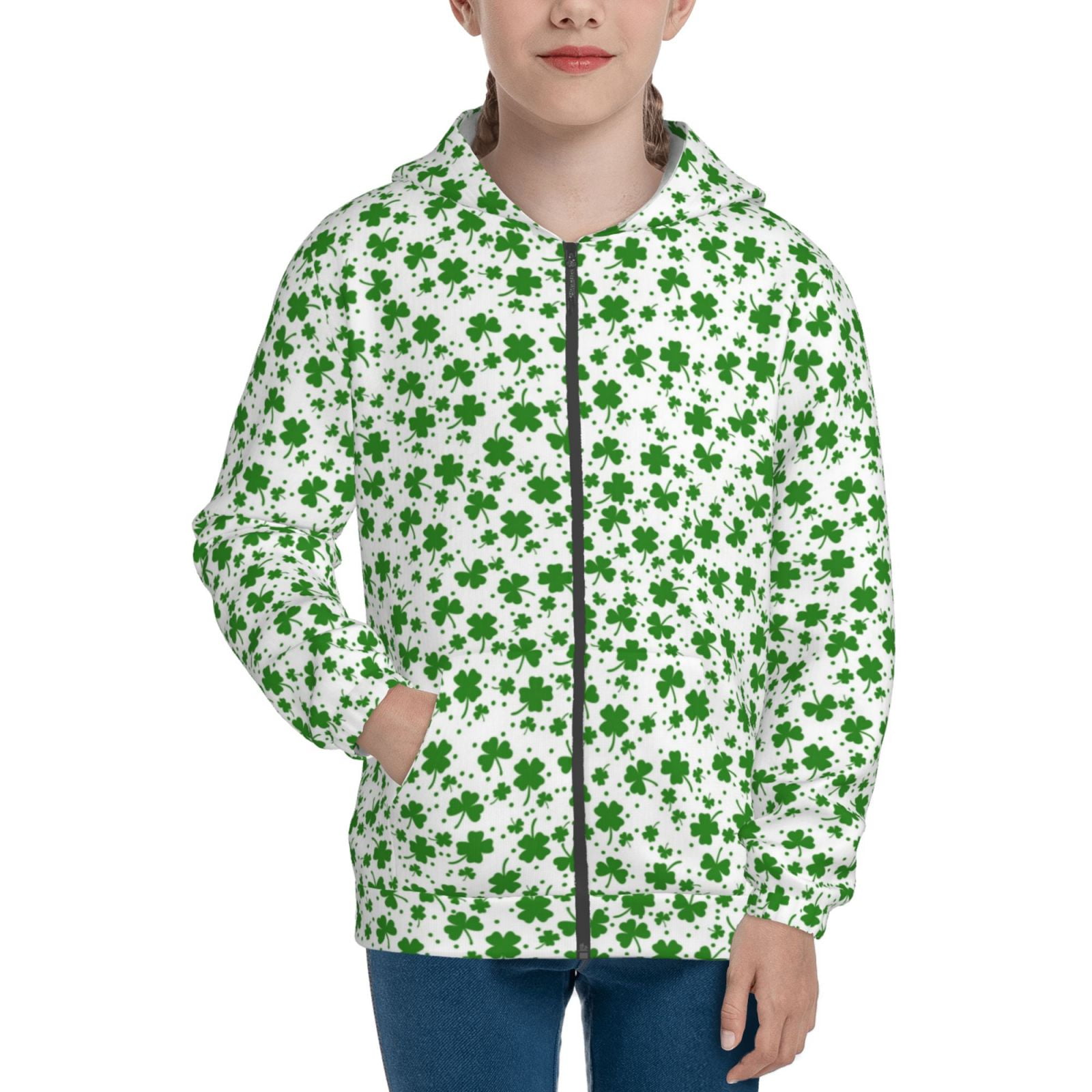 Picia St Patrick's Day4 for Boys Fashion Full-zip Hoodies & Sweatshirts with Kangaroo Pocket,Zip ...
