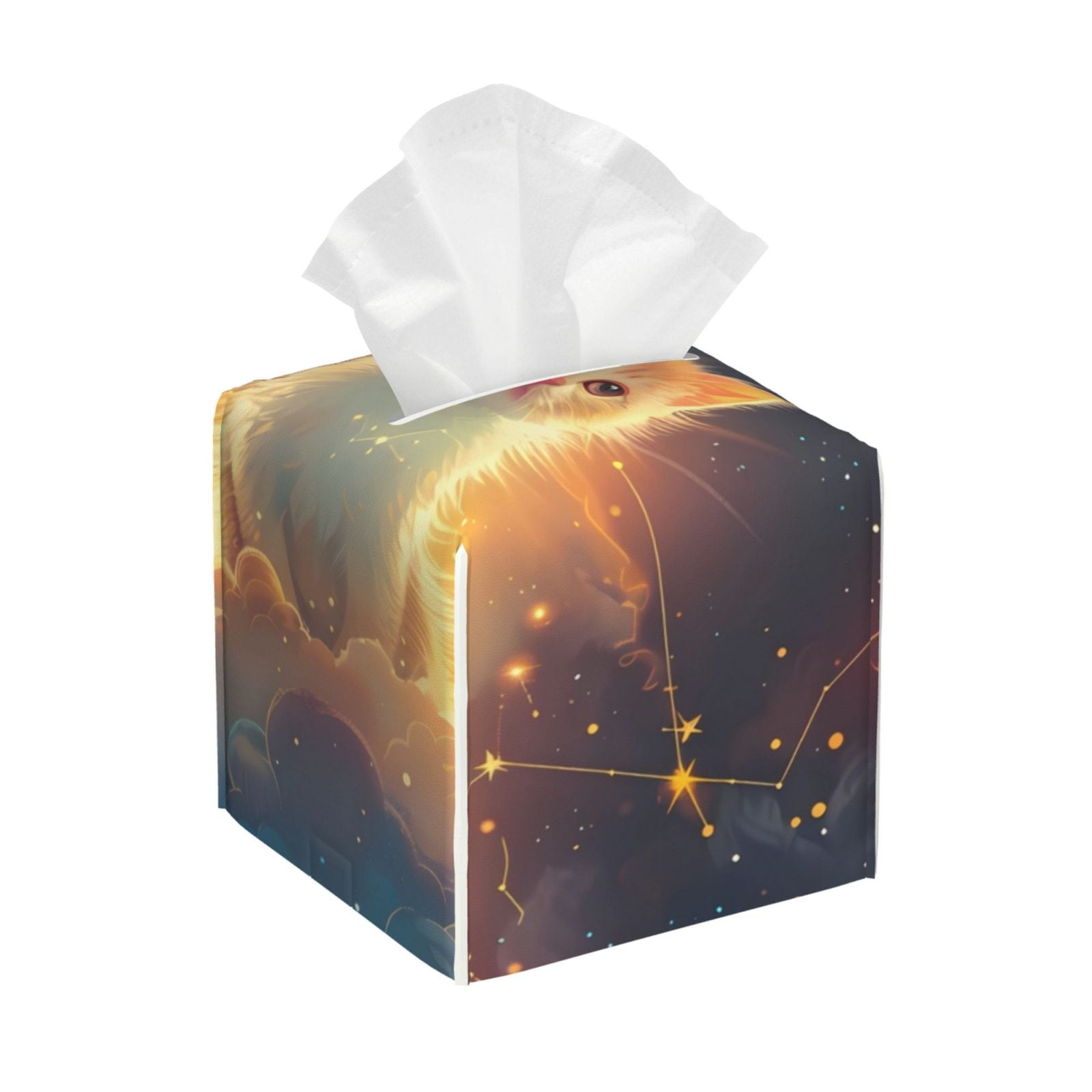 Picia Starry Sky Constellation Cat Pattern Tissue Box Cover,PVC Leather ...