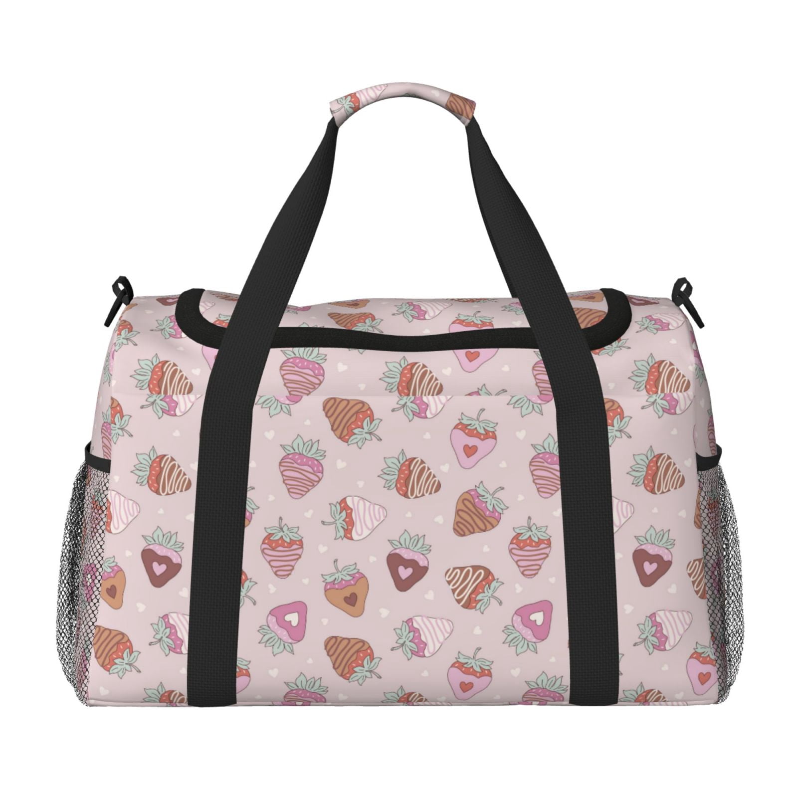 Picia Strawberry Cake Print Travel Duffle Bag,Weekender Bags for Women ...