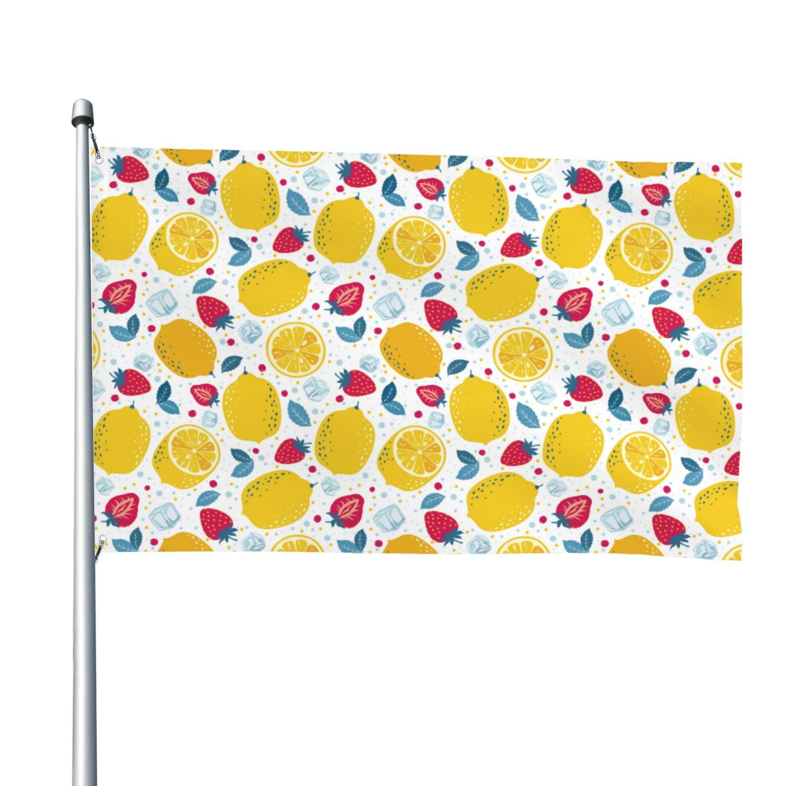 Picia Strawberry Lemon Printed Flag ,Strawberry Lemon Pattern Garden ...